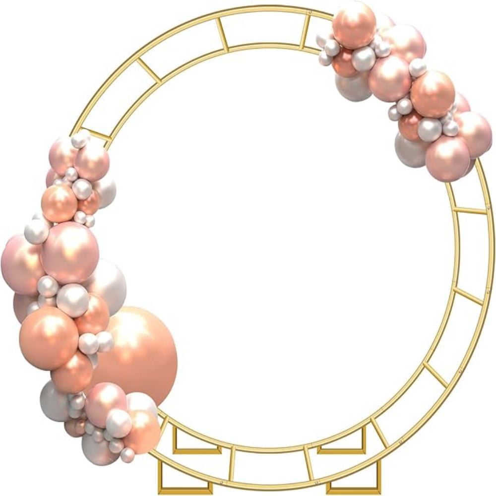 LZYA Double Round Backdrop Stand 6.5FT,Double Tubes Circle Balloon Arch ...