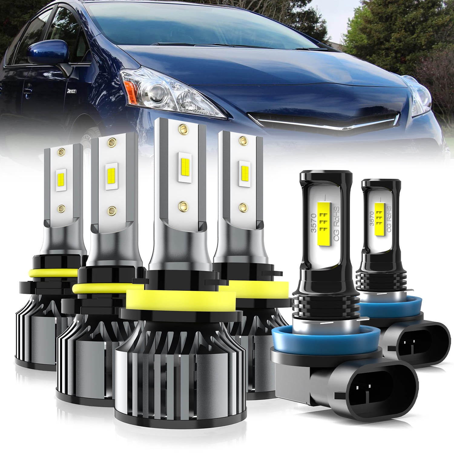 LZYMAXDM LED Headlight Bulbs Compatible With Toyota PRIUS 2010-2015 ...