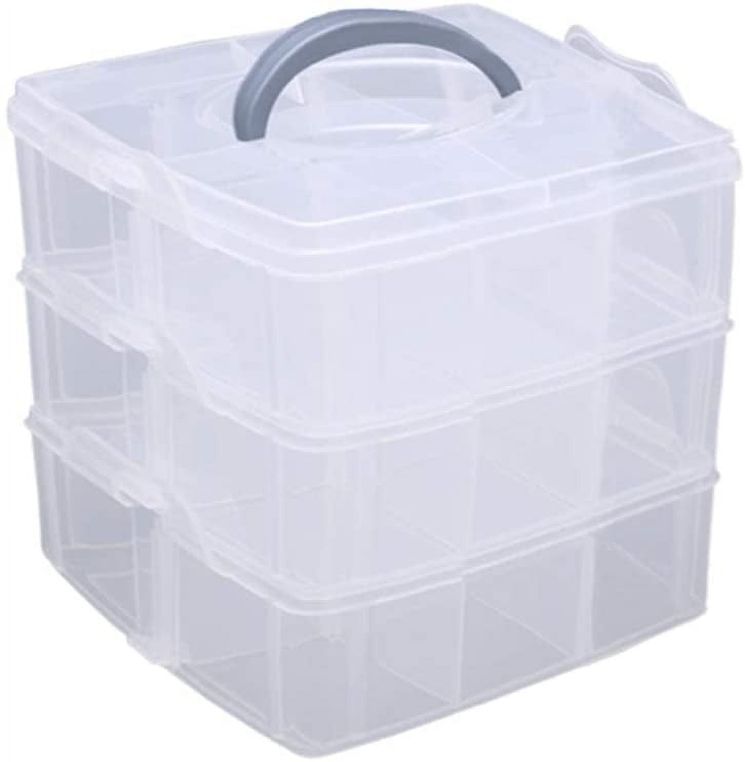 LZYMSZ 3-Tier Transparent Adjustable Stackable Compartment Slot Plastic ...
