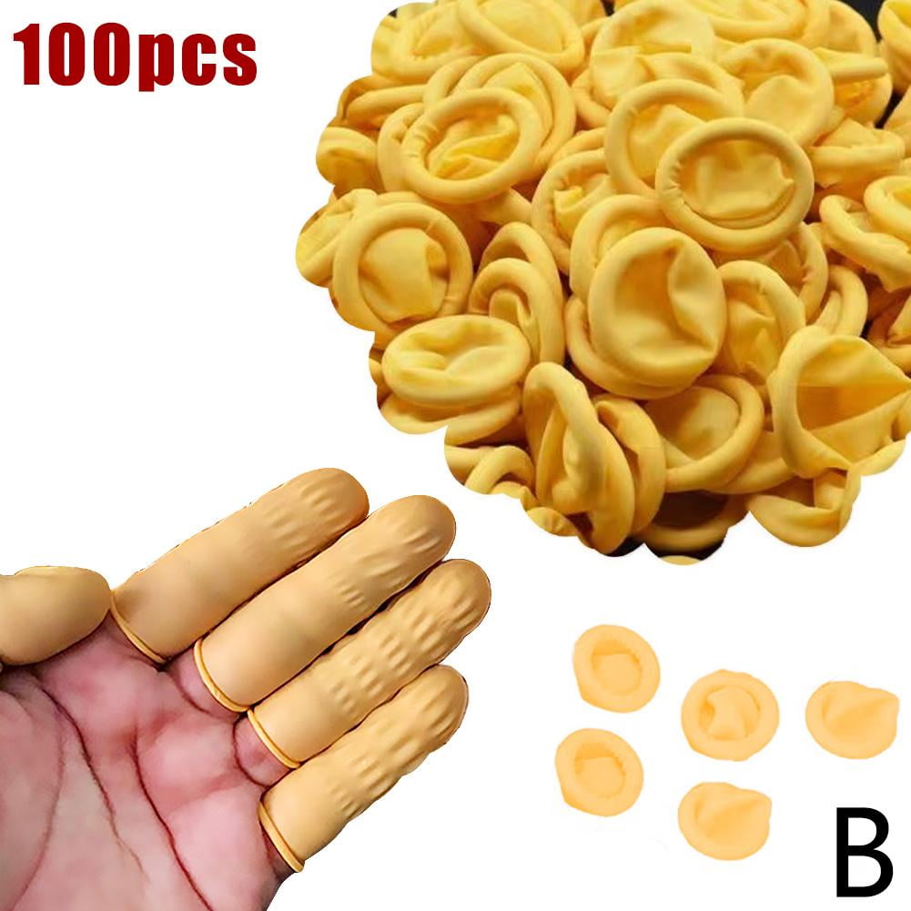 LZYWOD 100 Pcs Disposable Finger Cover Natural Rubber Gloves Latex ...
