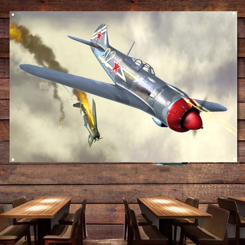 La-5F Plane Fighter Jet Poster Home Decor Banners & Flags, 38" x 57 ...