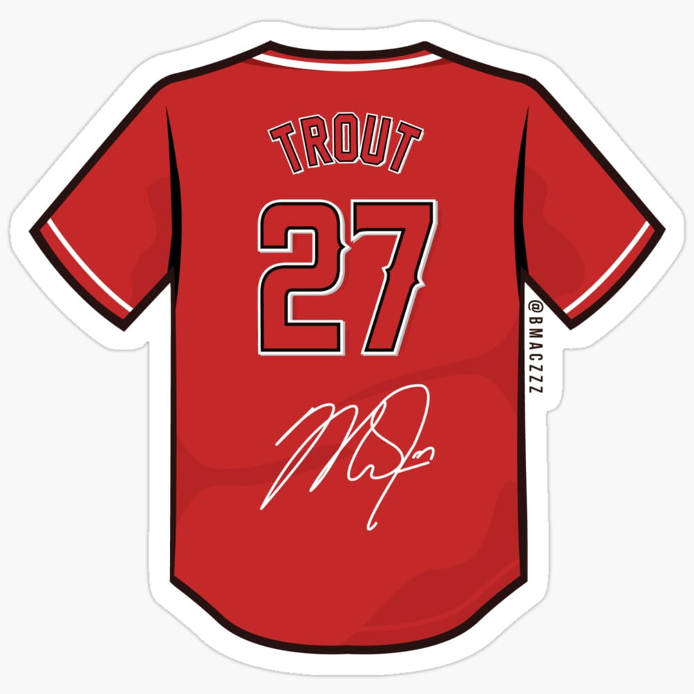 La Anaheim #27 Signature Jersey Sticker Baseball Sticker, Football ...