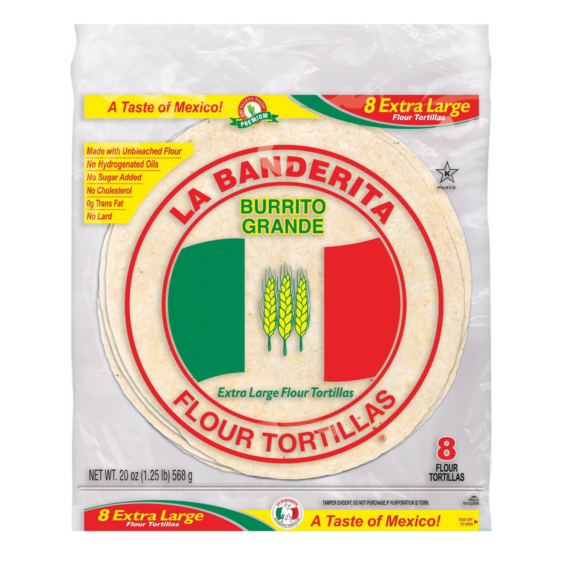 La Banderita Burrito Grande Extra Large Flour Tortillas 8 Count ...