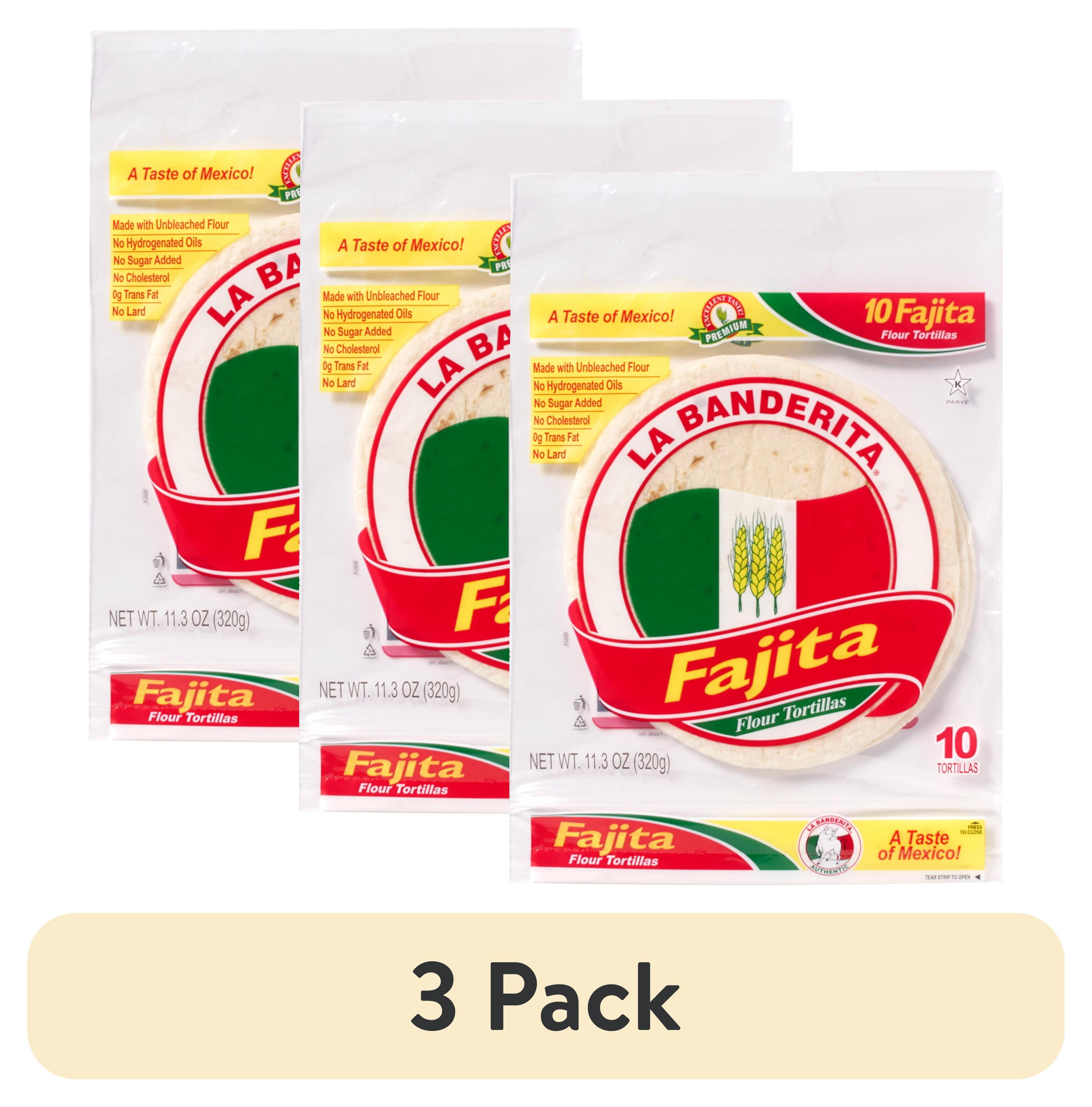 (3 pack) La Banderita Fajita Flour Tortillas 10 Count - Walmart.com