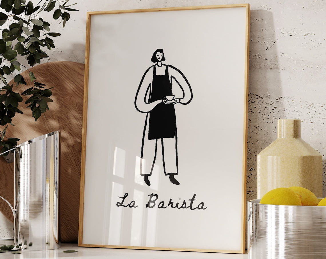 La Barista Print, Cute Coffee Poster, Funny Barista Wall Art, Coffee ...