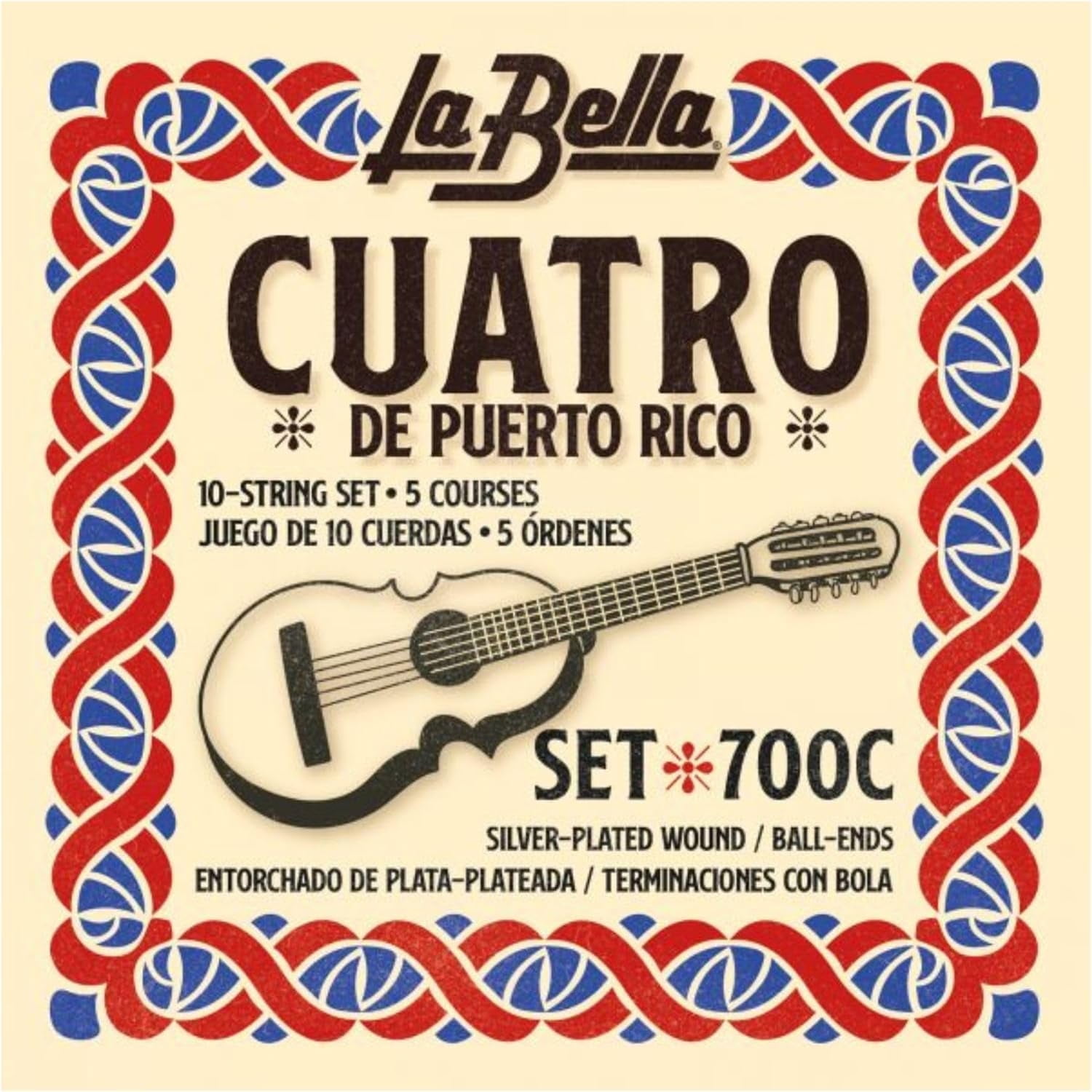 La Bella 700C Puerto Rican Cuatro Strings - Walmart.com