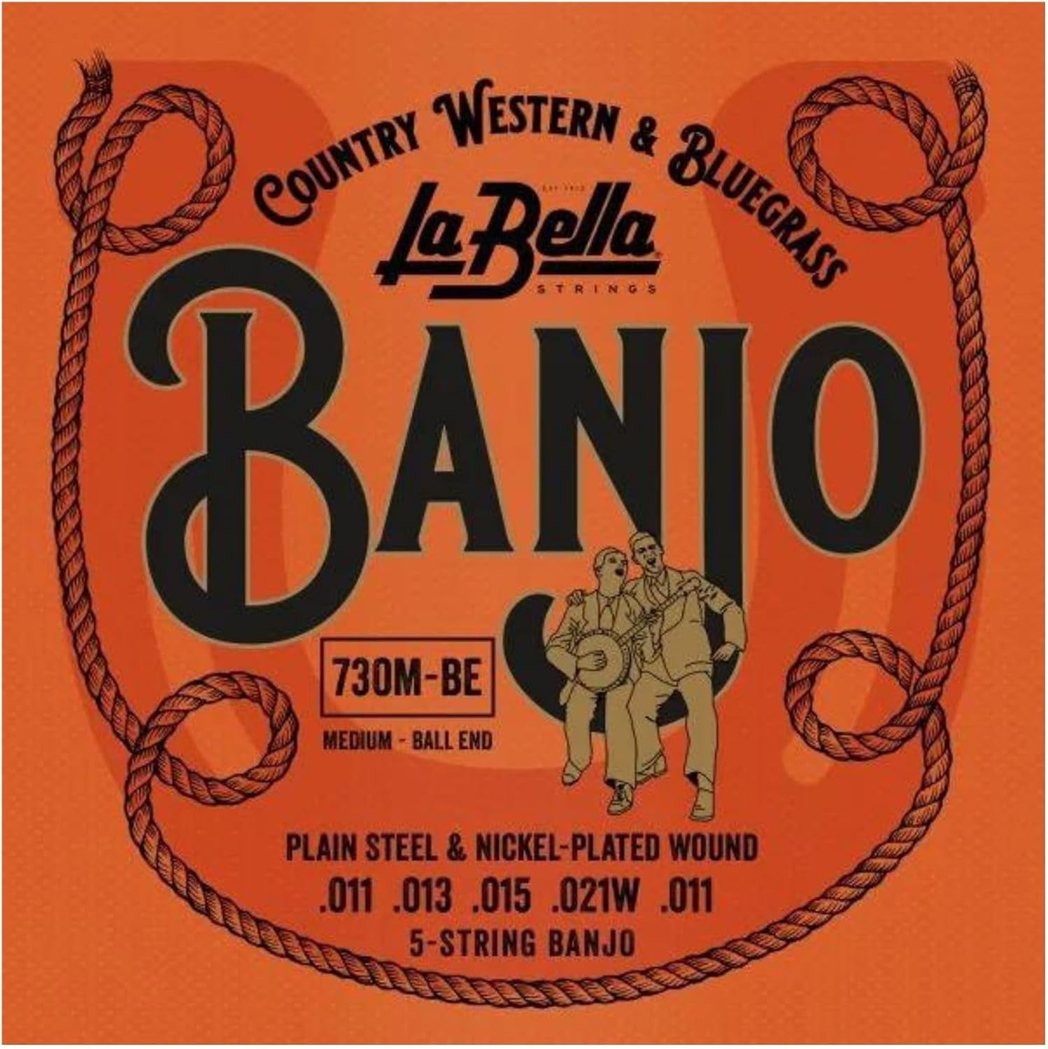La Bella 730M-BE Medium, Ball-Ends 5- Banjo Strings 11-11 - Walmart.com