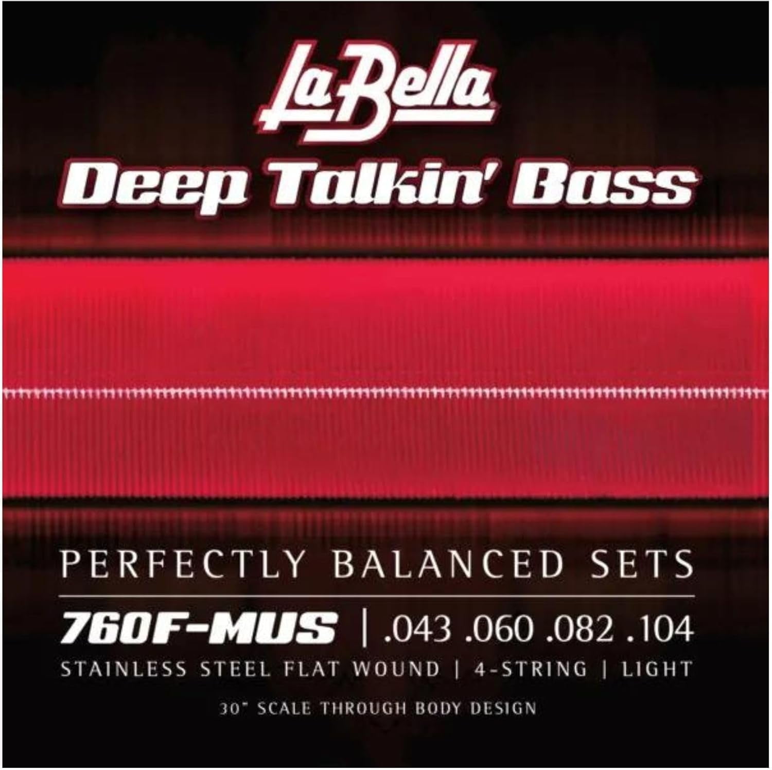 La Bella 760F-MUS Deep Talkin' Stainless Steel Flat Wound 4-String Bass Strings - Walmart.com