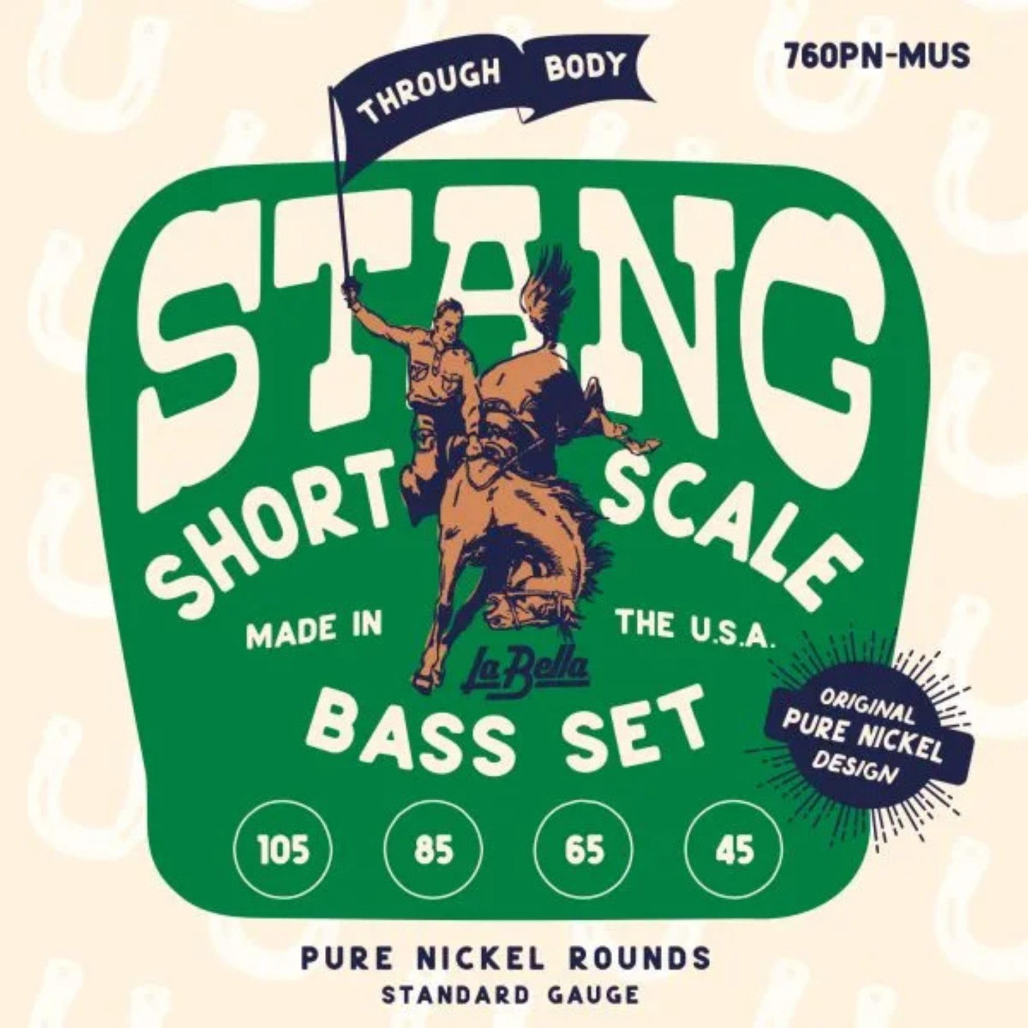 La Bella 760PN-MUS STANG – Pure Nickel Round Wound Short Scale Through ...