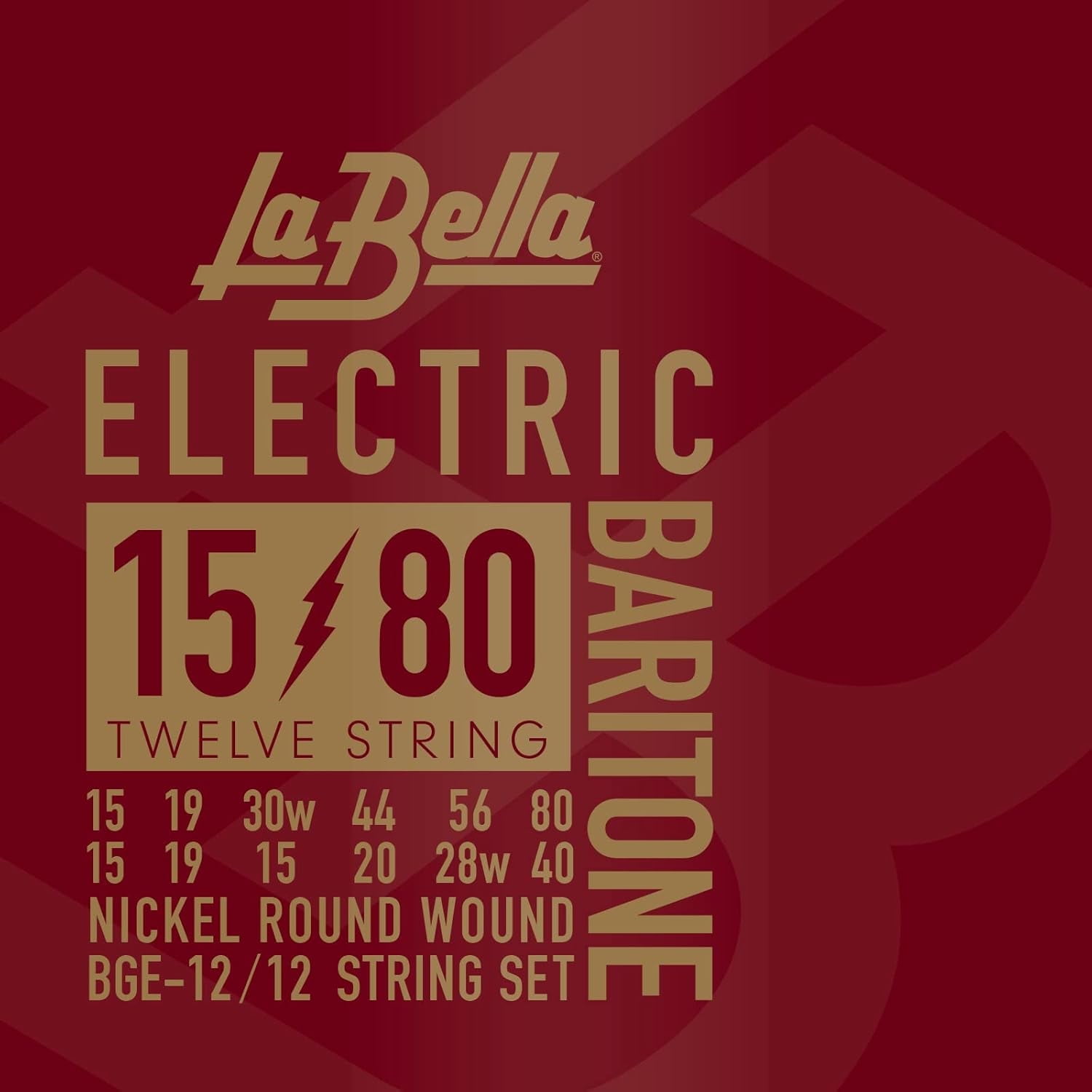 La Bella BGE Electric Baritone 6-String Guitar String Set Medium (15 ...