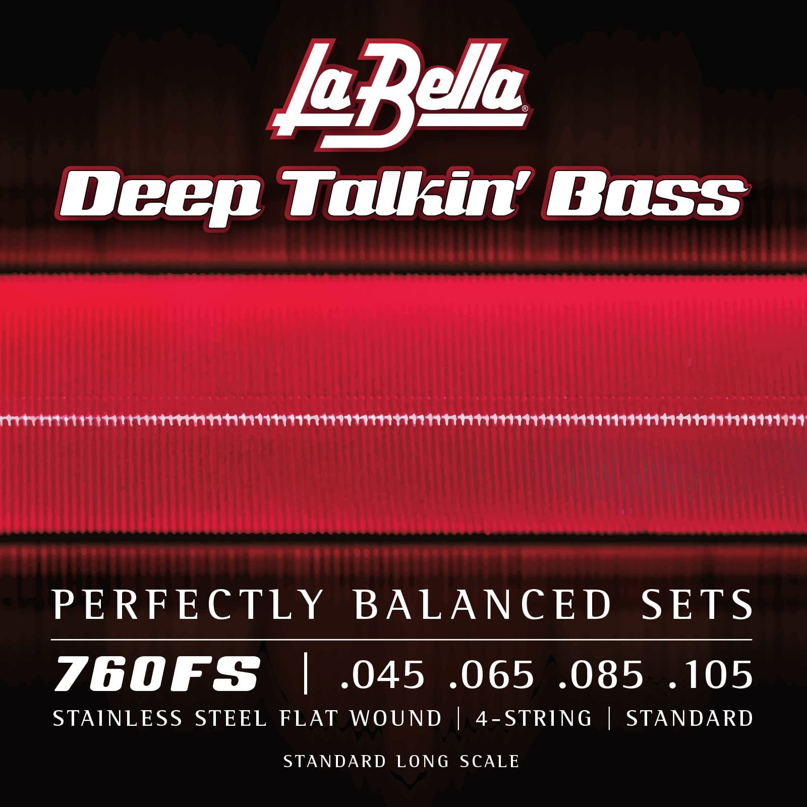 La Bella 760FS Deep Talkin' Stainless Steel Flat Wound - Standard Long ...