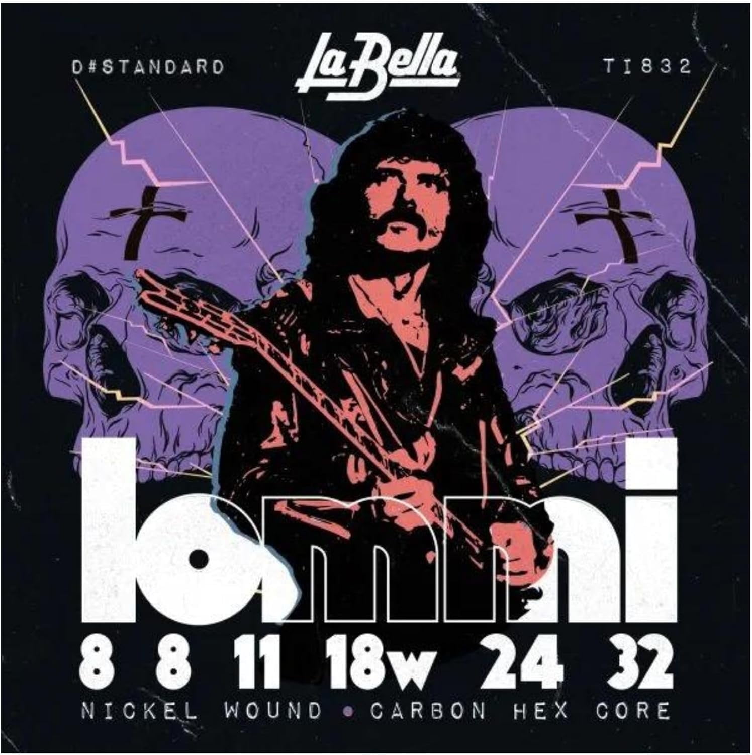 La Bella TI832 Tony Iommi Signature Electric Guitar Strings D# Tuning 8 ...