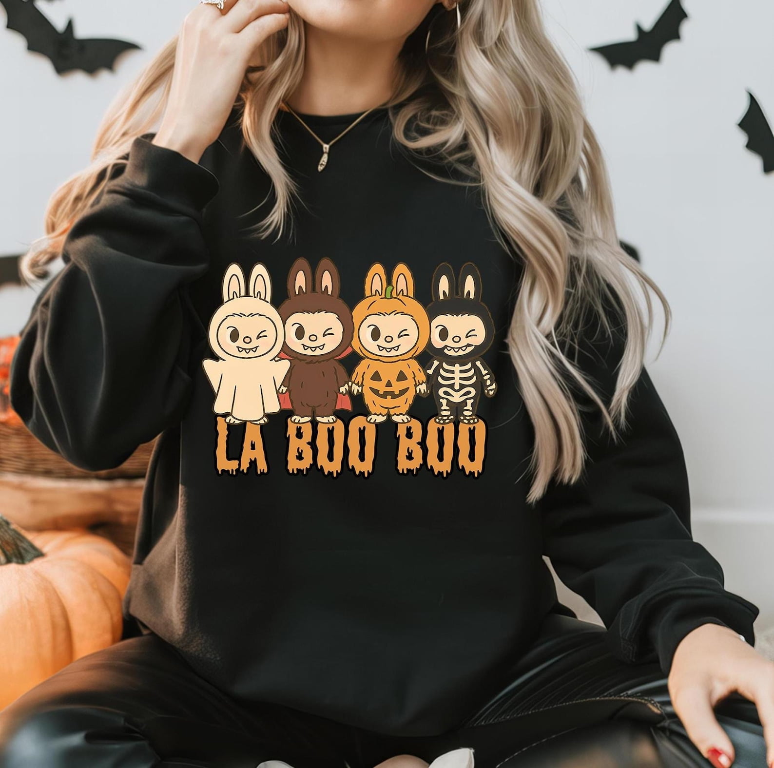 La Boo Boo Halloween Sweatshirt – Cute Cartoon Costume Characters ...