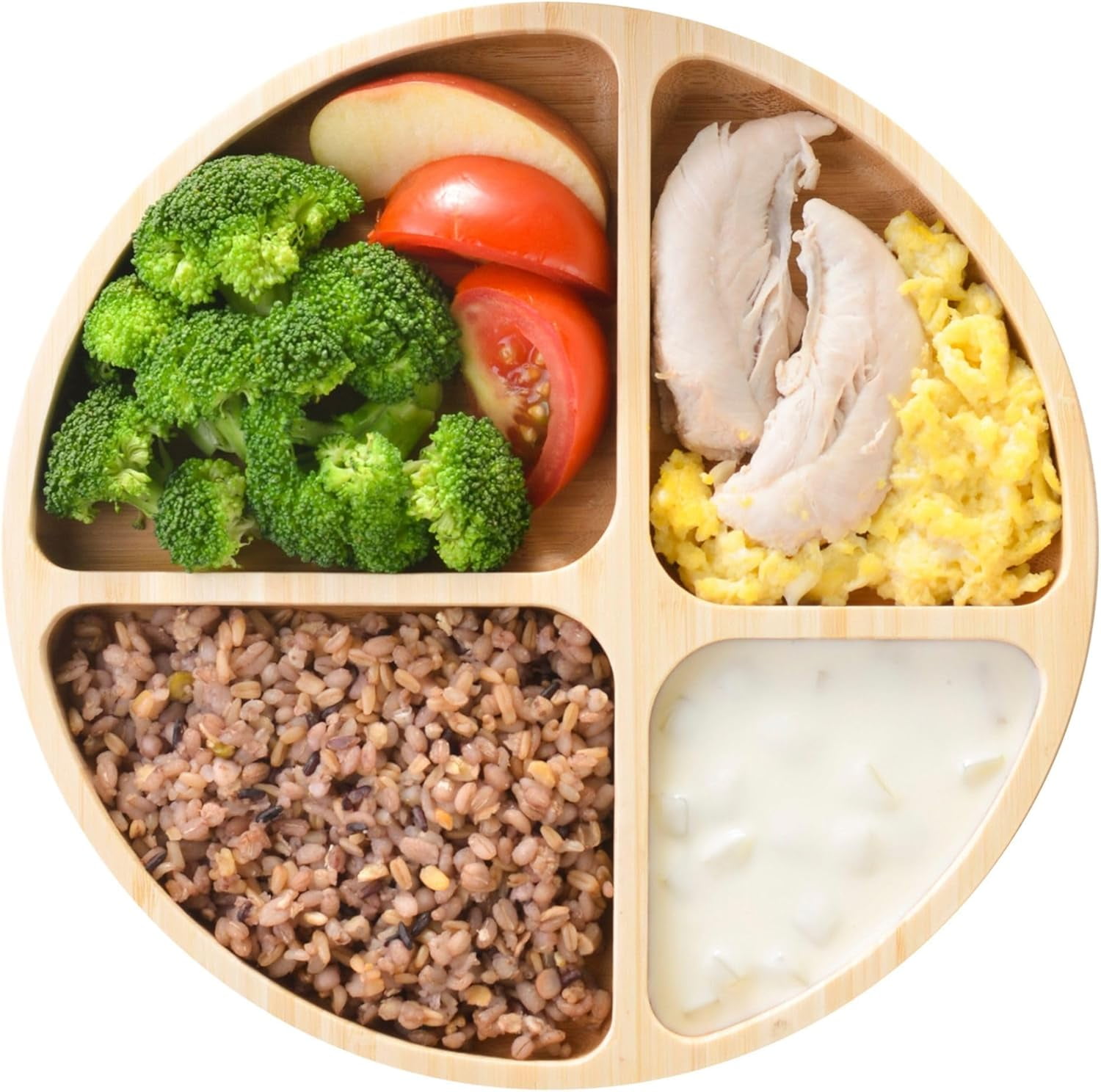 La Boos Round Dish Healthy Separation Plate, Cereals, Cegetables ...