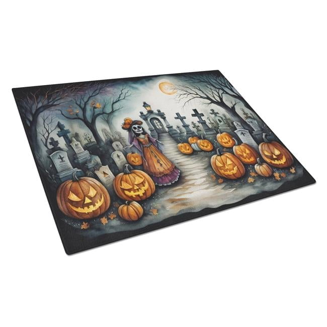 La Catrina Skeleton Spooky Halloween Glass Cutting Board Large 12 in x ...