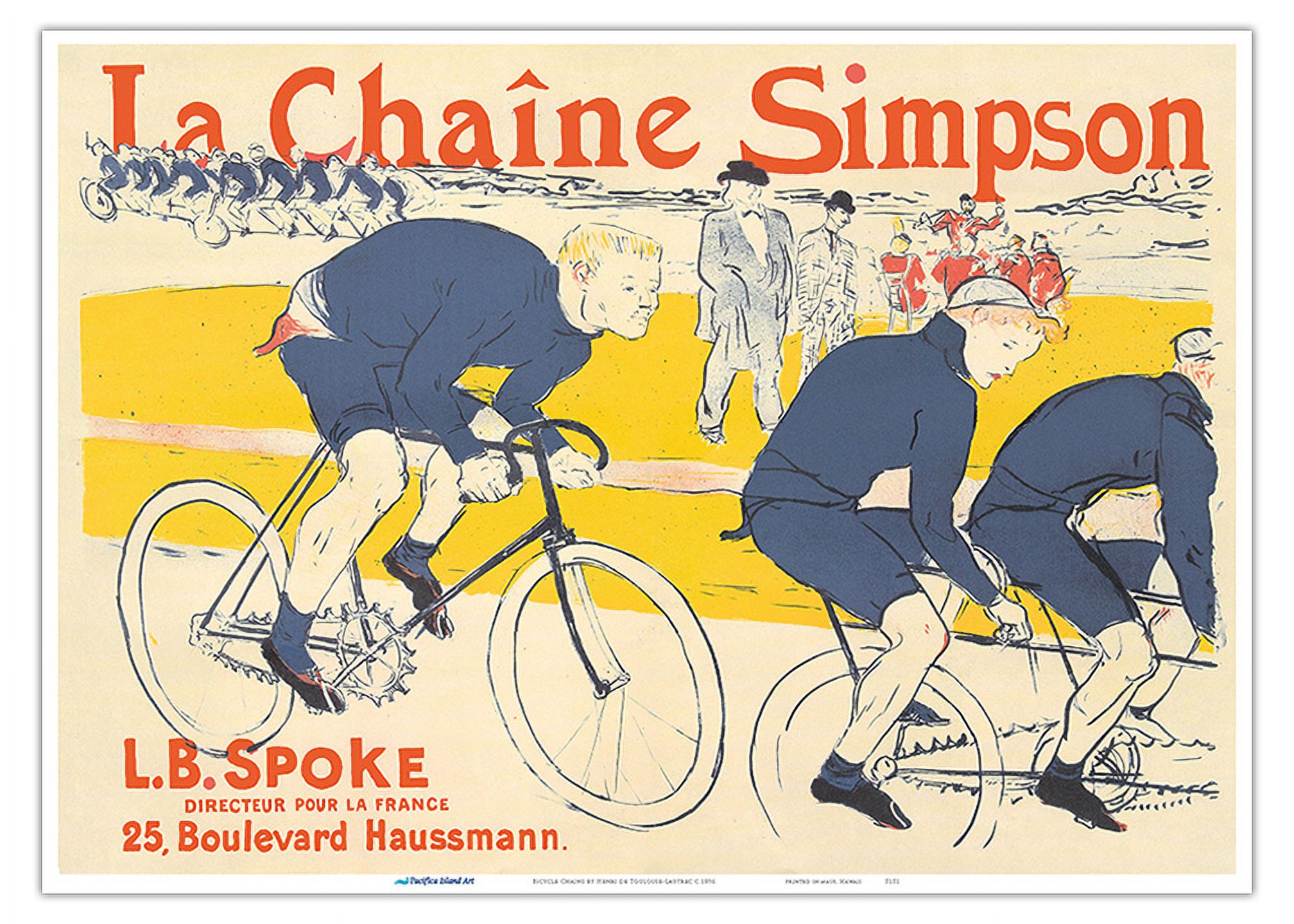 La Chaîne Simpson - Bicycle Chains - Vintage French Advertising Poster ...