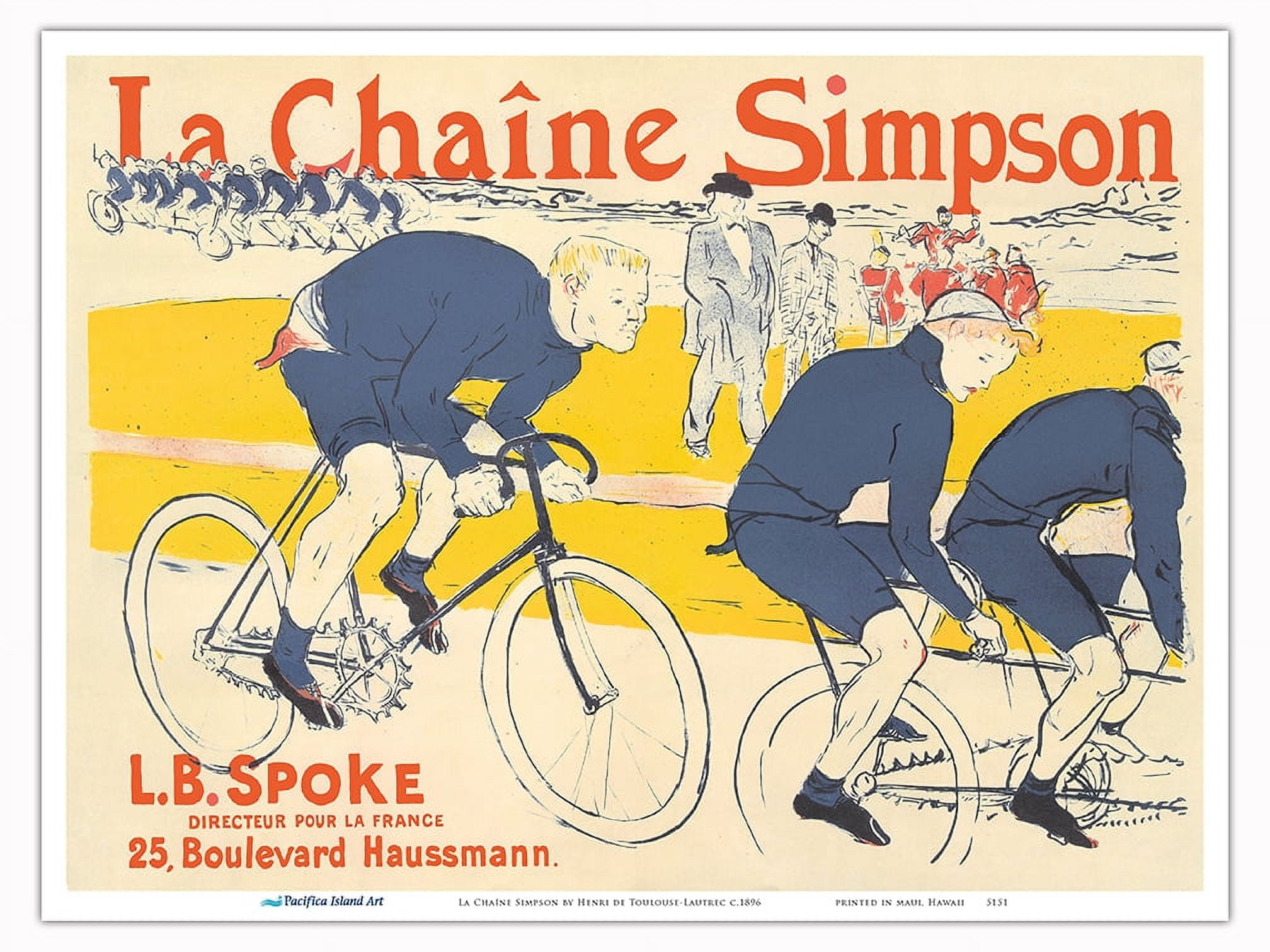 La Chaîne Simpson - Bicycle Chains - Vintage French Advertising Poster ...