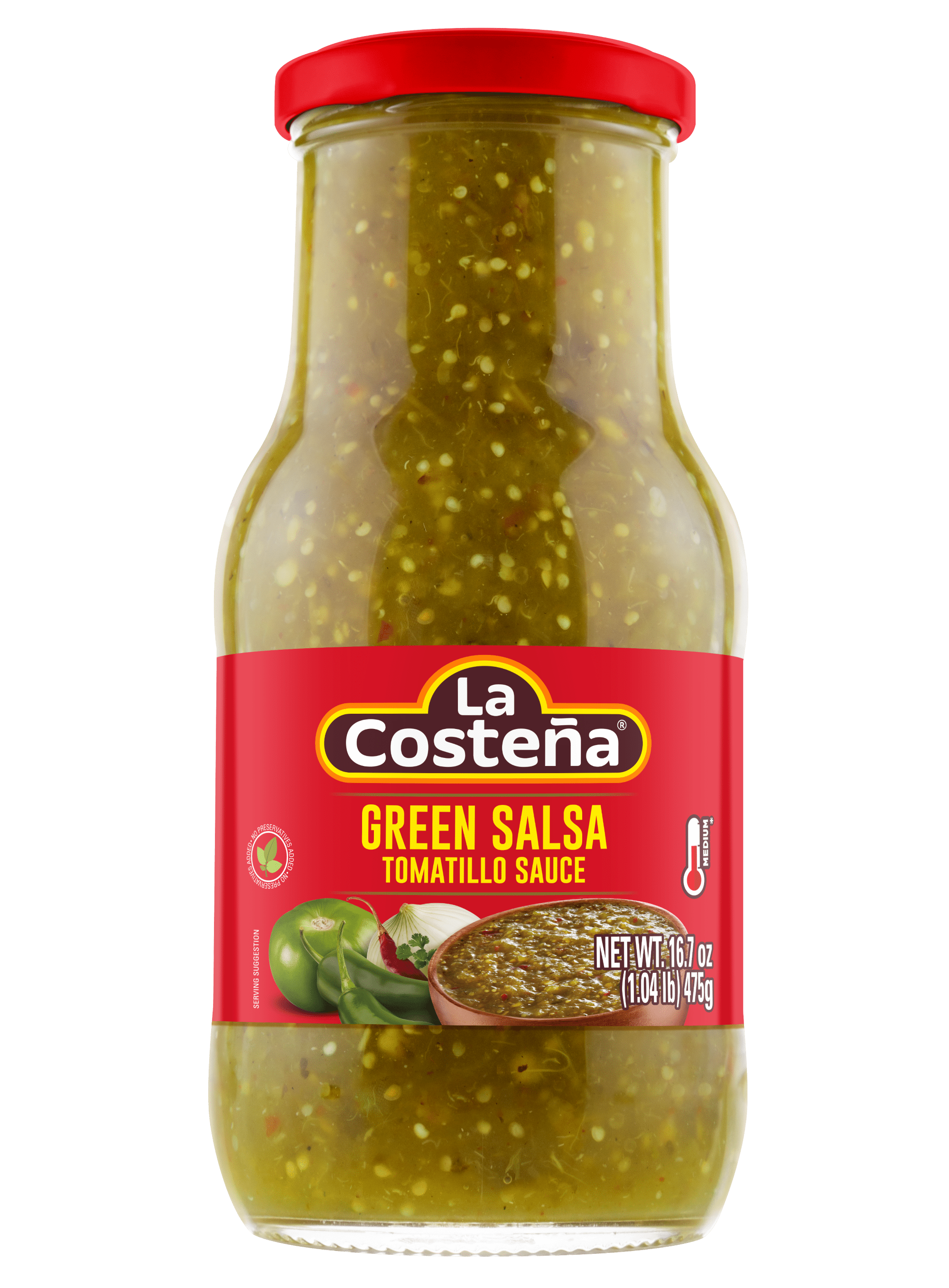 La Costena Medium Green Mexican Salsa with Arbol Pepper, 16.7 oz, 0 ...