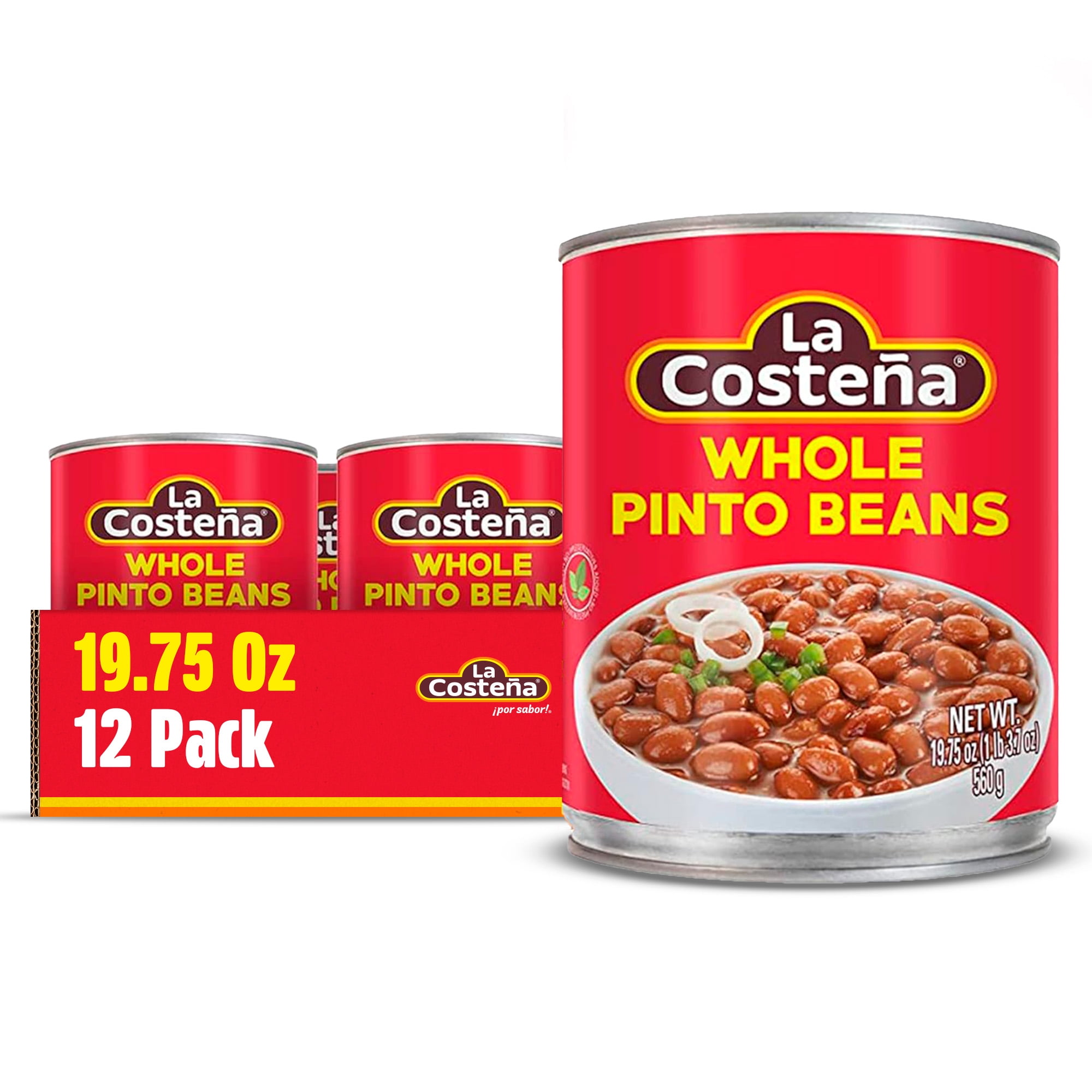 (12 pack) La Costeña Canned Pinto Beans, 19.75 oz - Walmart.com