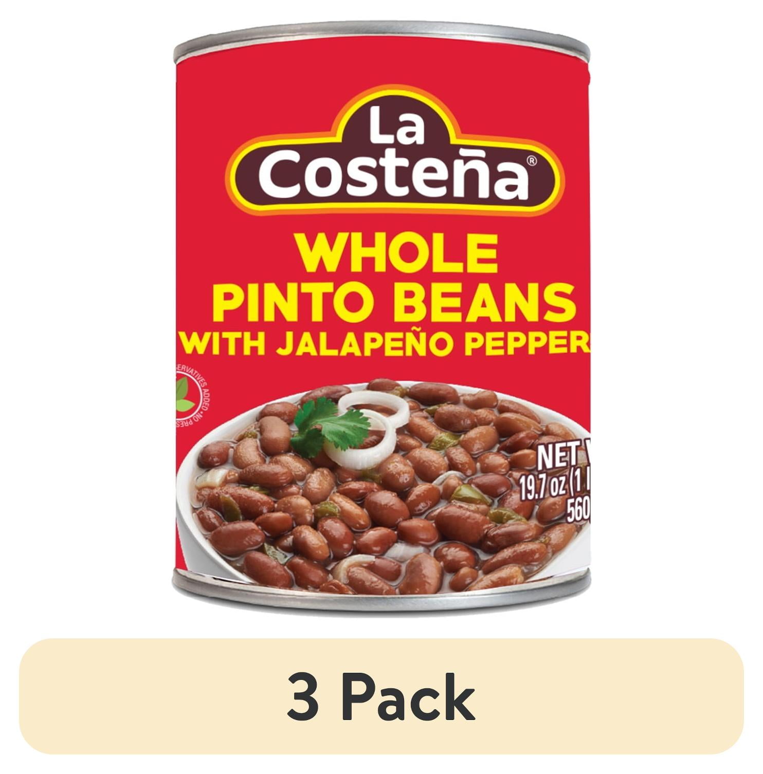 (3 pack) La Costena Whole Pinto Beans W Jalapenos - Walmart.com