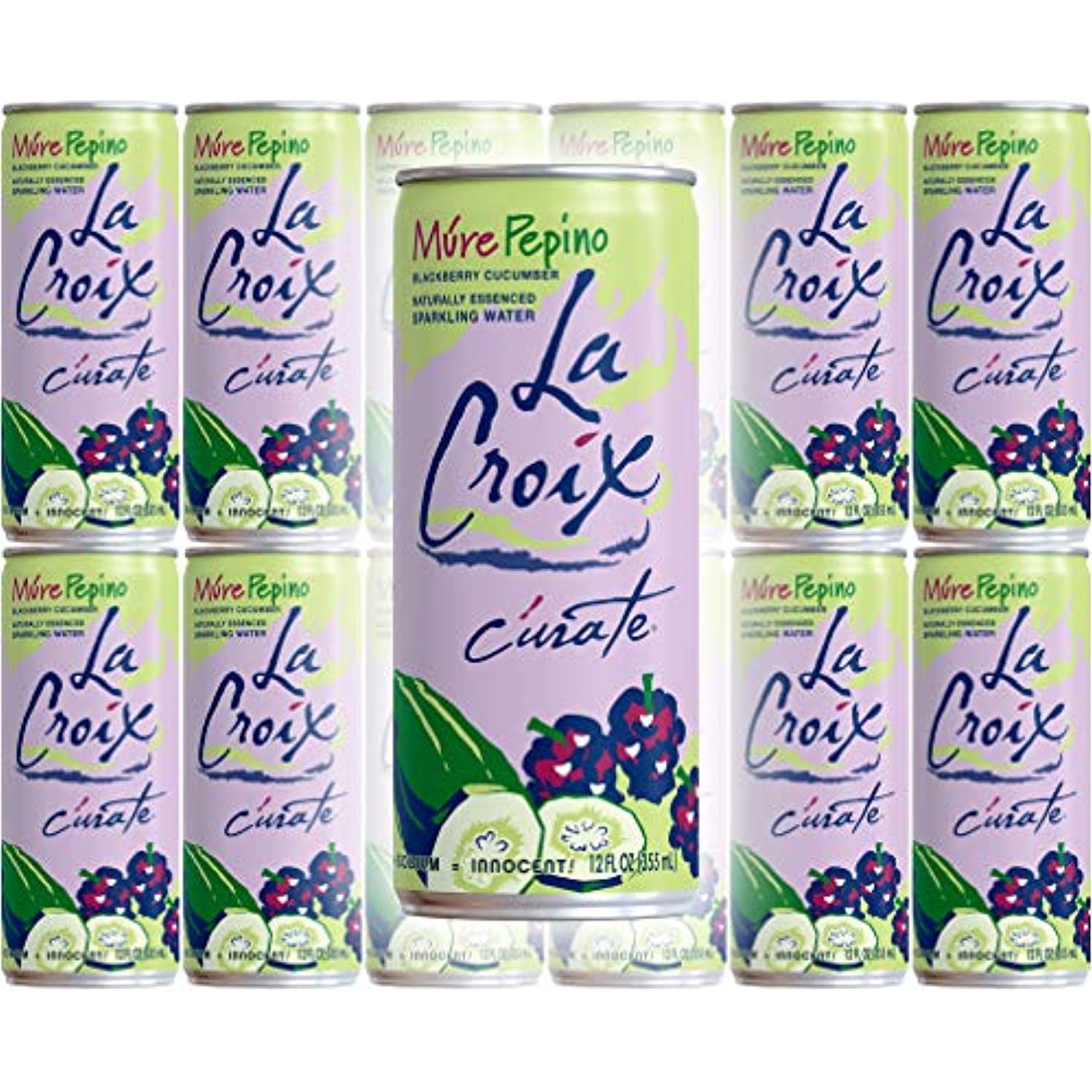 La Croix Sparkling Water, Mure Pepino, Blackberry Cucumber Flavor, 12 Oz Can (Pack Of 12 ...
