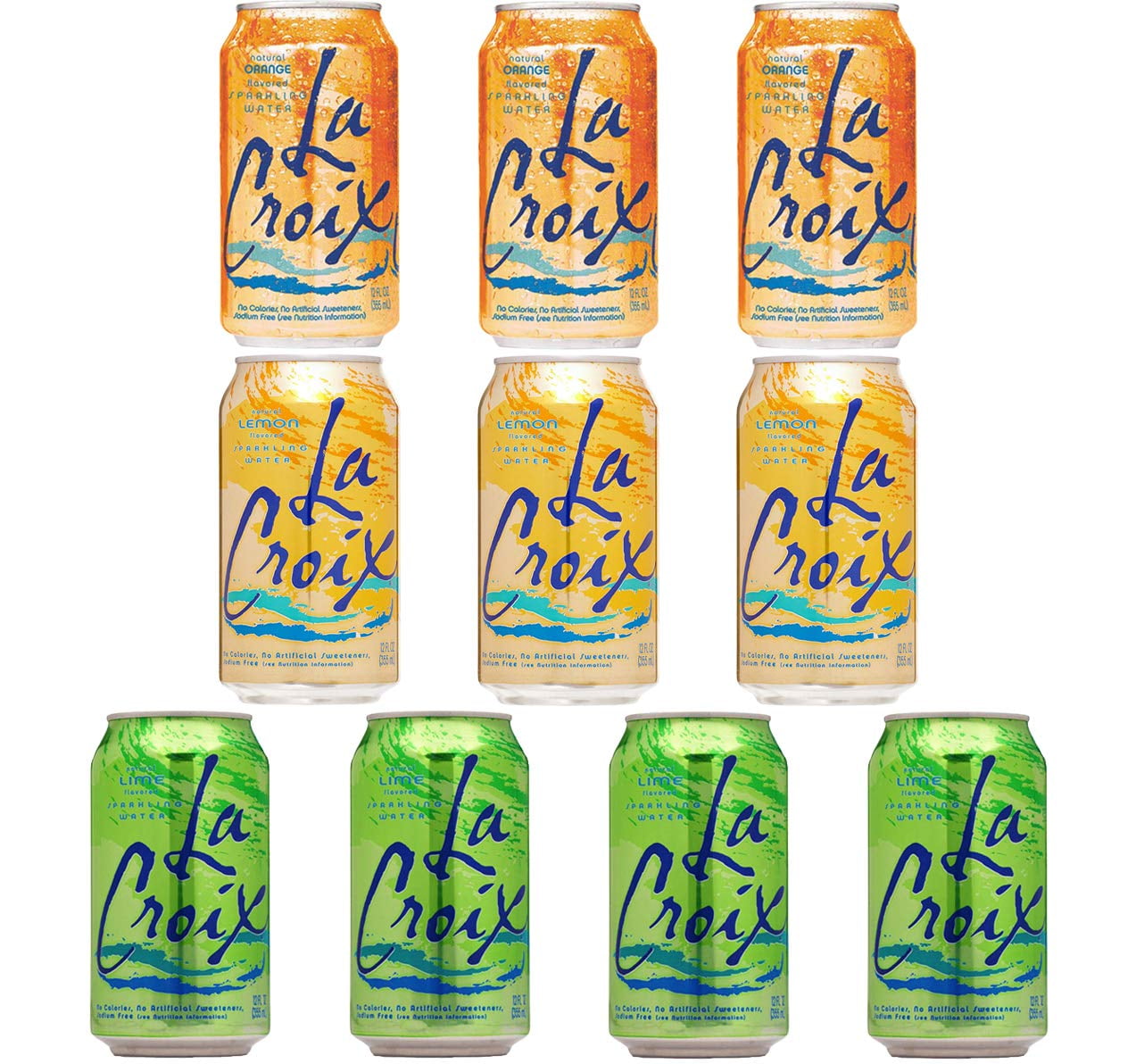 La Croix Orange, Lemon, Lime - Variety Pack, 12oz Cans (10-Pack Variety ...