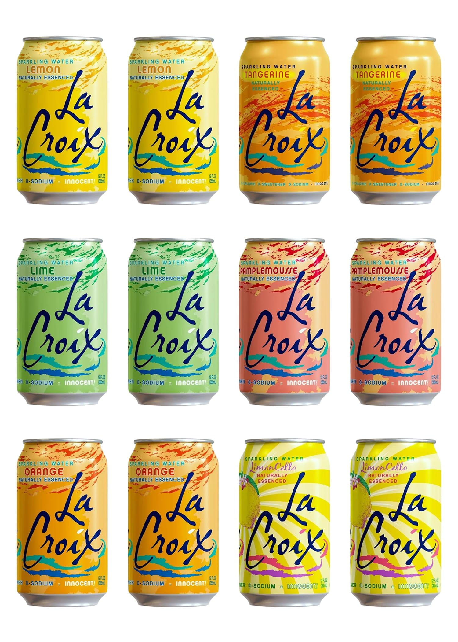 La Croix Sparkling Water - LaCroix Citrus Variety 12 Pack Seltzer Water - La Croix Flavored ...