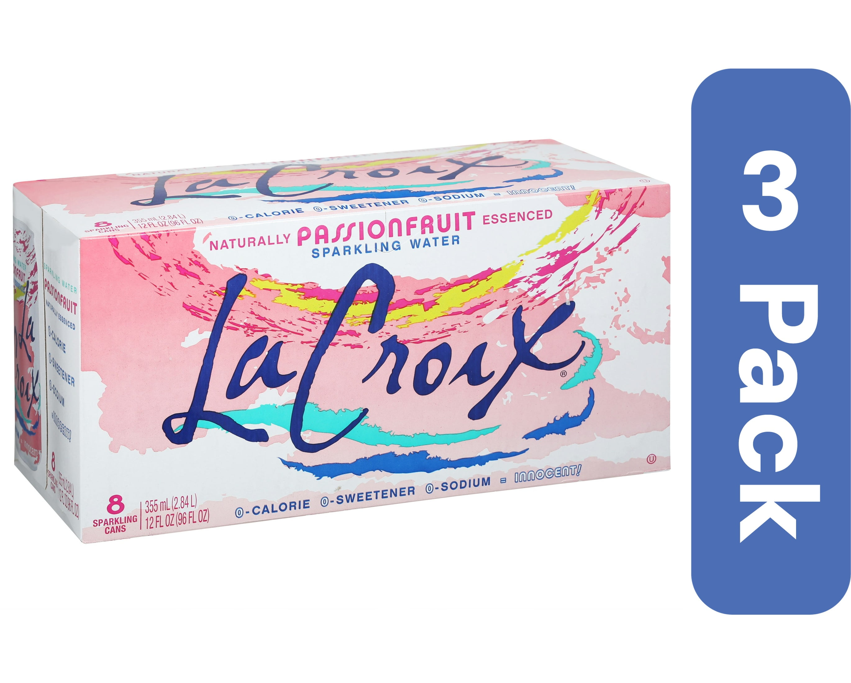 La Croix Sparkling Water Passionfruit 8 Pack 12 oz 96 fl oz (Pack Of 3 ...