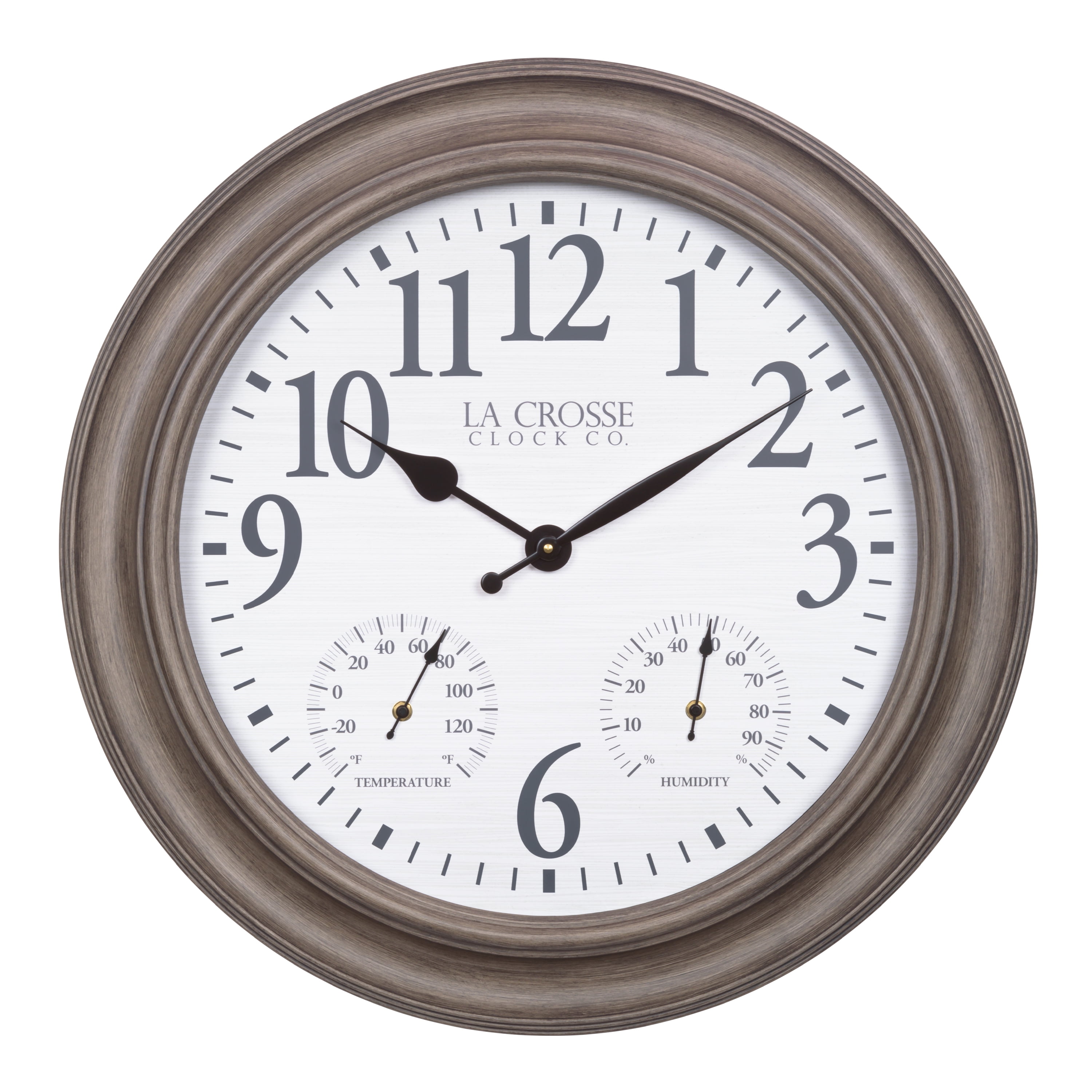 La Crosse 26.2" Outdoor Wall Clock, Temp & Humidity - Walmart.com