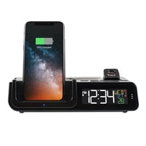 Emerson SmartSet Multiple Wireless Charging, Dual Alarm FM Clock Radio ...