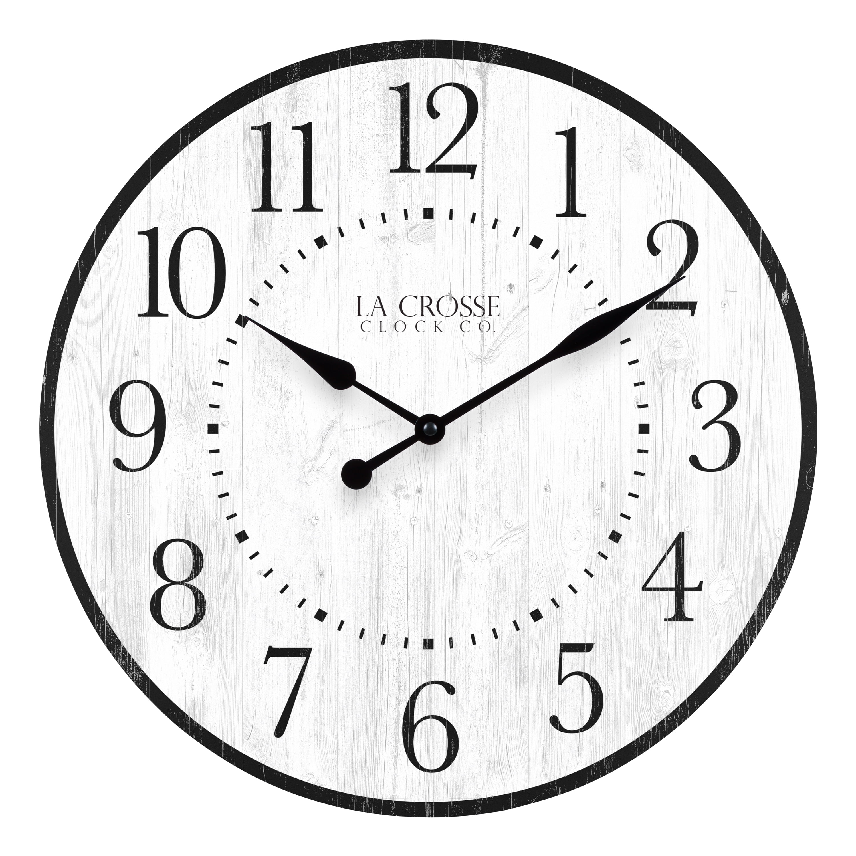 La Crosse Clock 15.75-inch Layton Black Quartz Analog Wall Clock, 404 ...