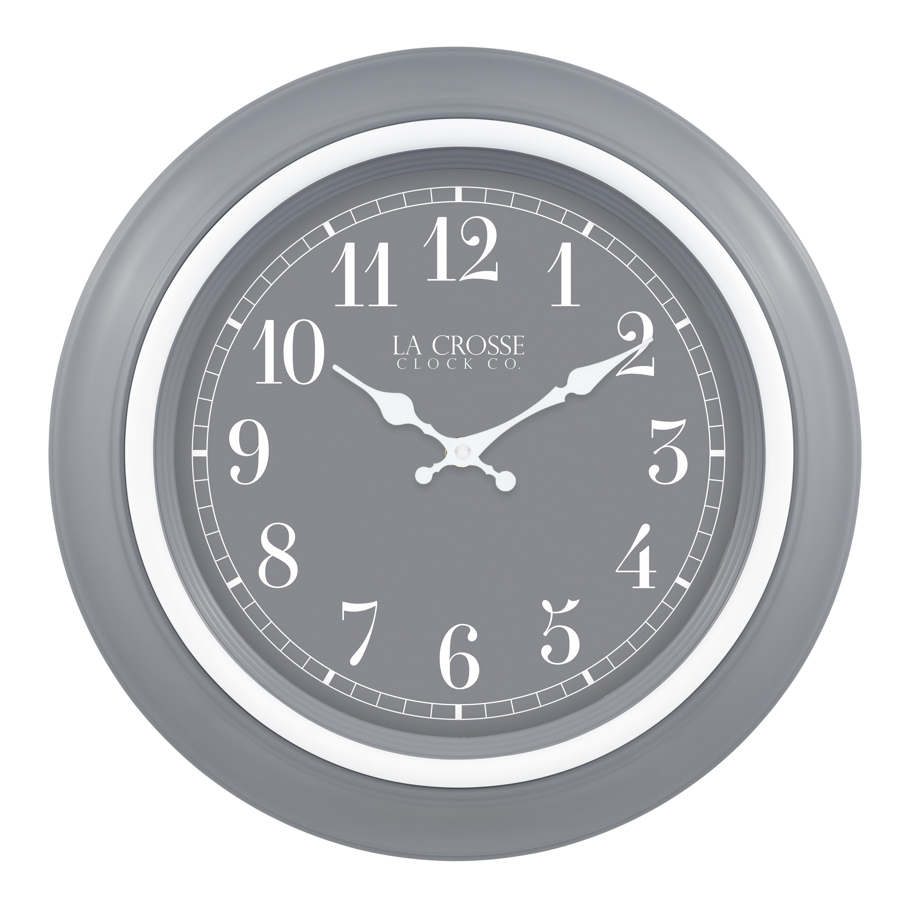 La Crosse Clock 18-inch Louisa Gray Quartz Analog Wall Clock, 404-3846 ...
