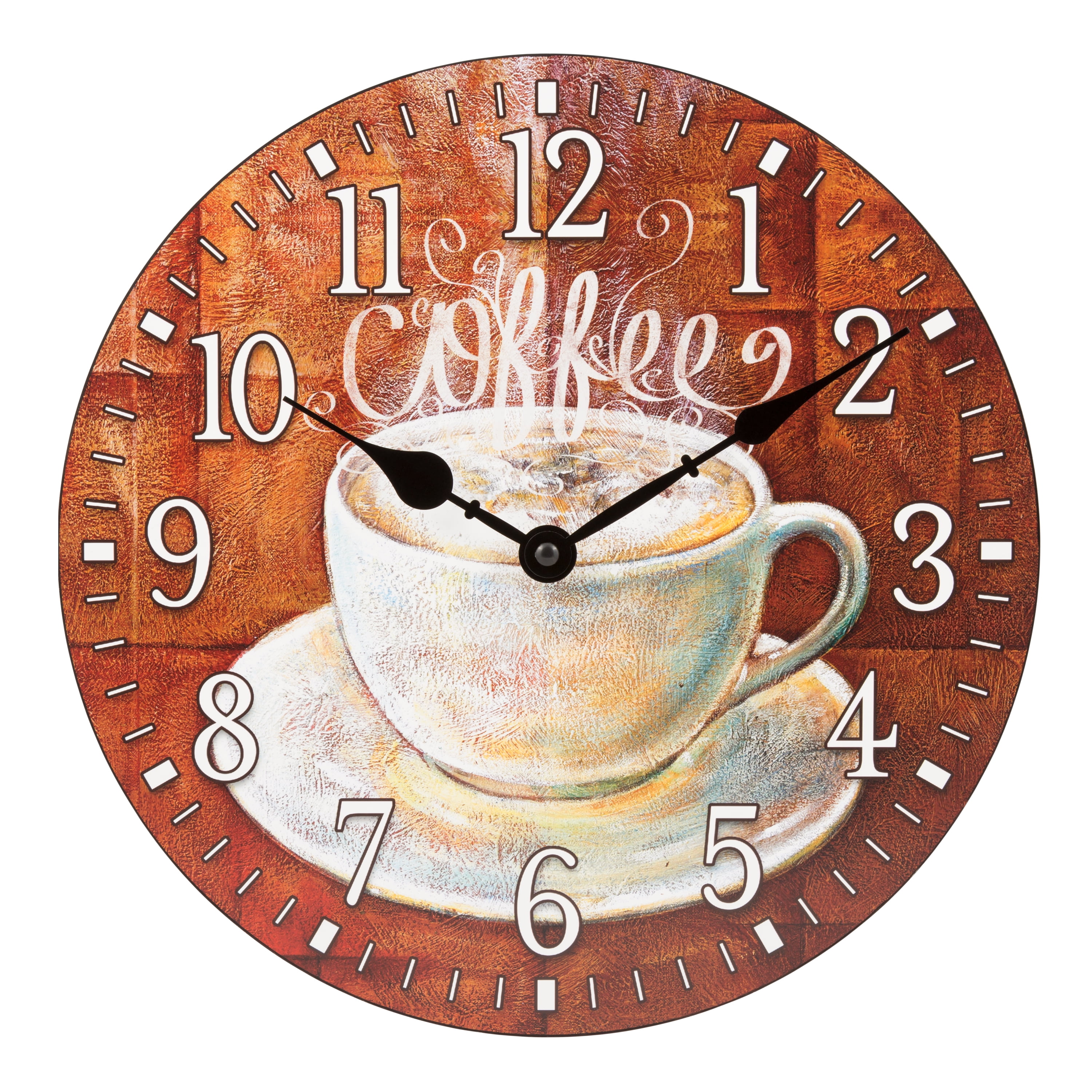 La Crosse Clock 404-2631C 12 inch Round Coffee Décor Analog Quartz Wall ...