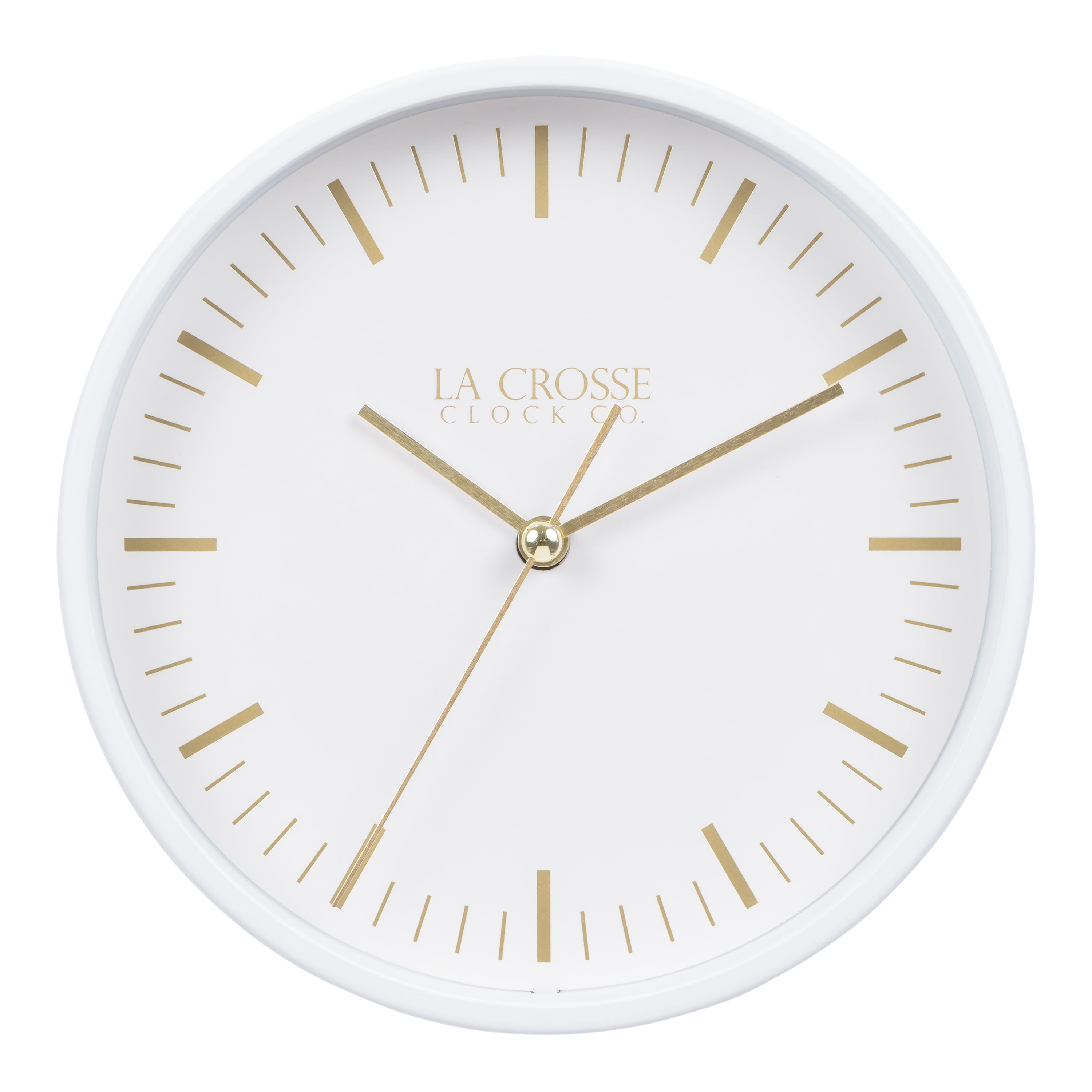 La Crosse Clock 6" Etta White-Finish Metal Silent Quartz Wall/Table ...