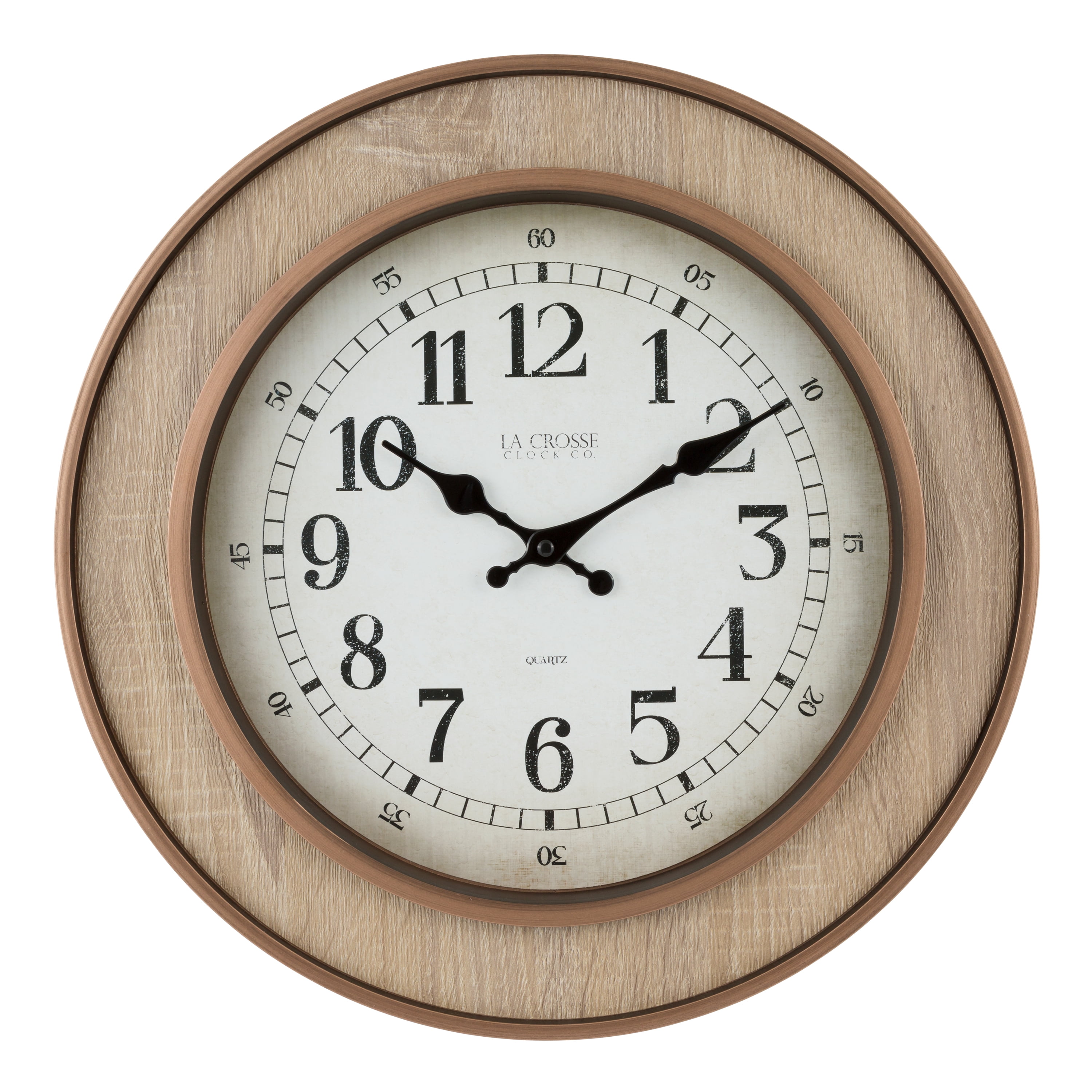 La Crosse Clock Co. 16 in Contemporary Livingston Quartz Wall Clock ...