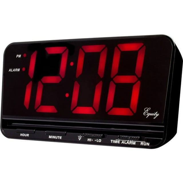 La Crosse Extra-Large 3" LED Electric Alarm Clock with Hi/Lo settings ...