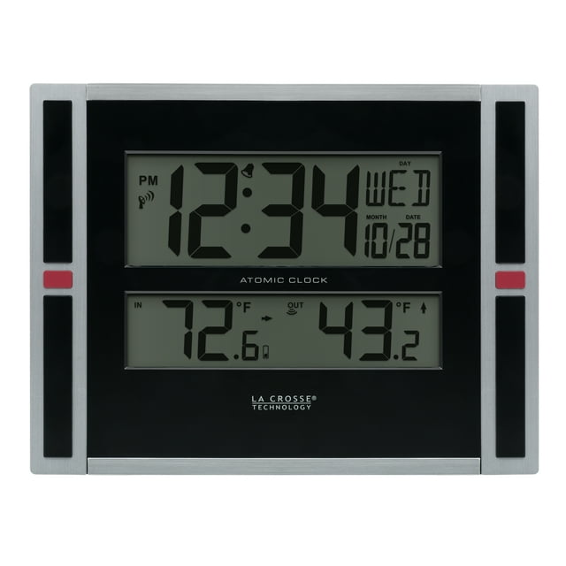 La Crosse Technology 11" WWVB Digital Clock with Temperature, Black ...