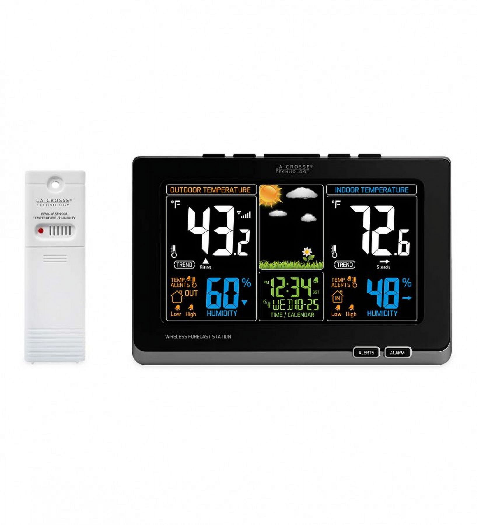 La Crosse Technology 308-1414B Wireless Atomic Digital Color Weather ...