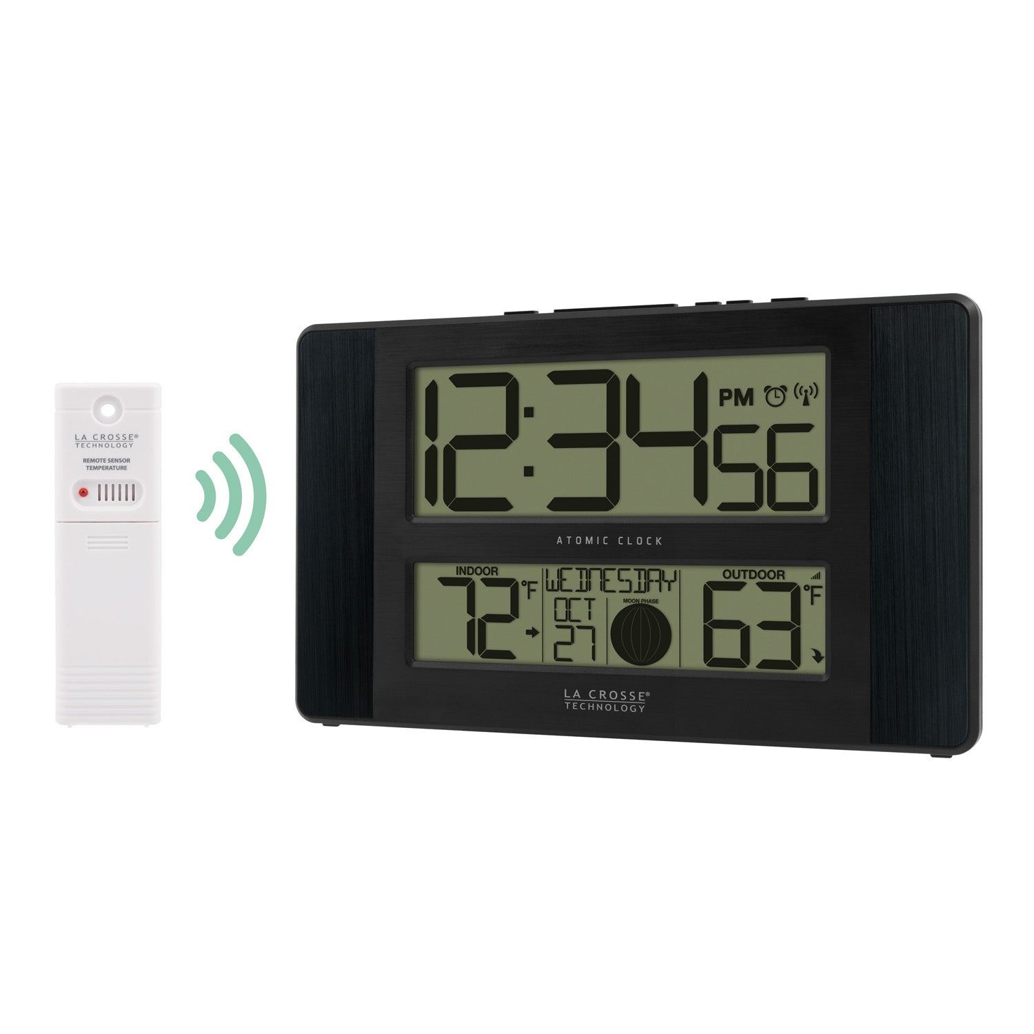 La Crosse Technology 513-1419-WA Atomic Full Calendar Digital Clock ...