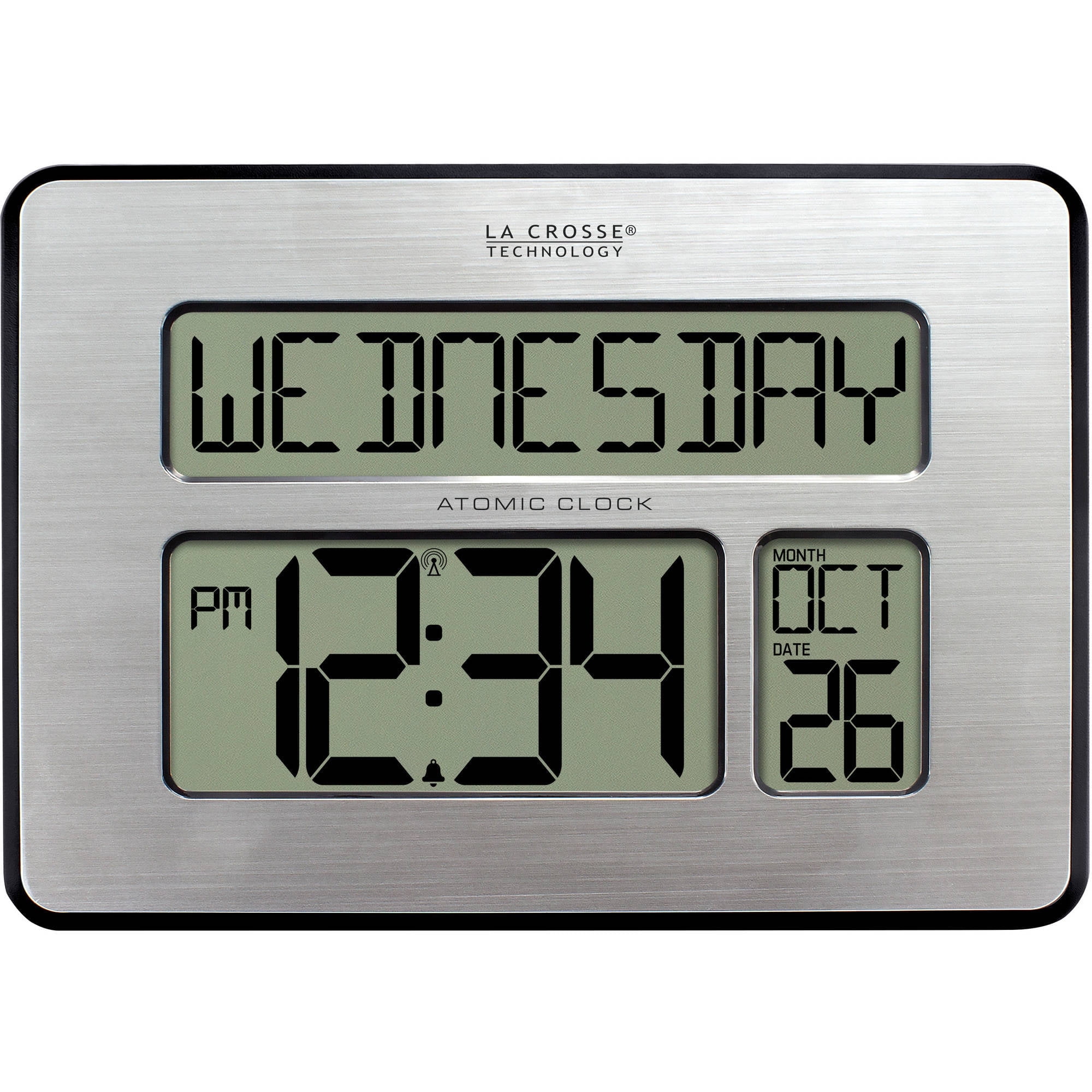 La Crosse Technology Atomic Digital Wall Clock, Extra Large Digits ...