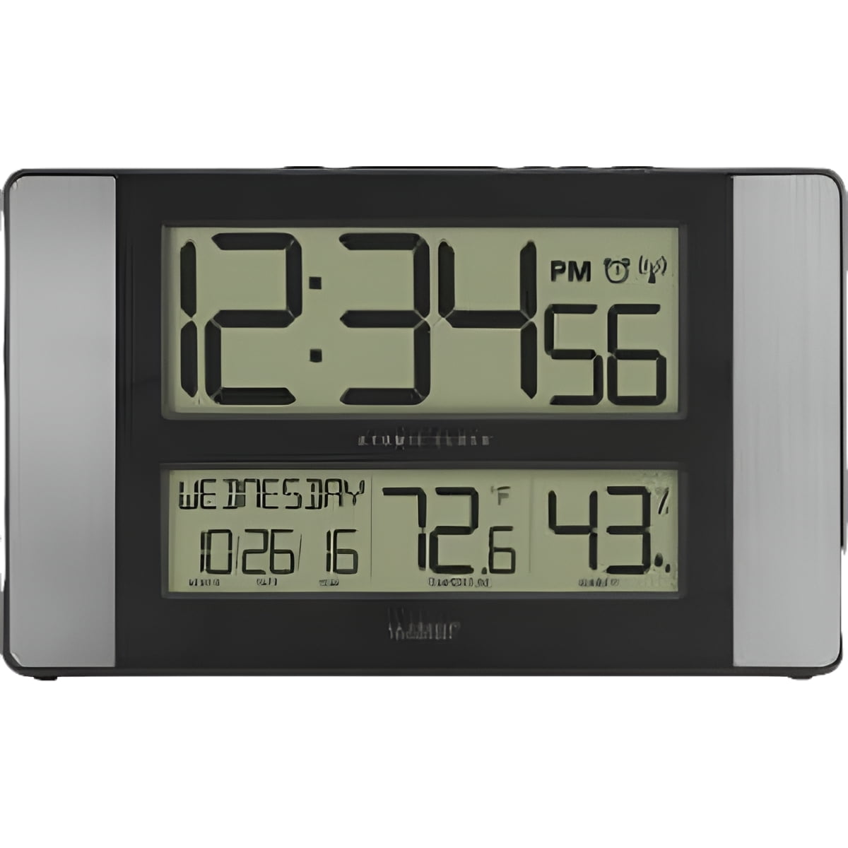 La Crosse Technology Atomic Digital Wall Clock with Indoor Temperature ...