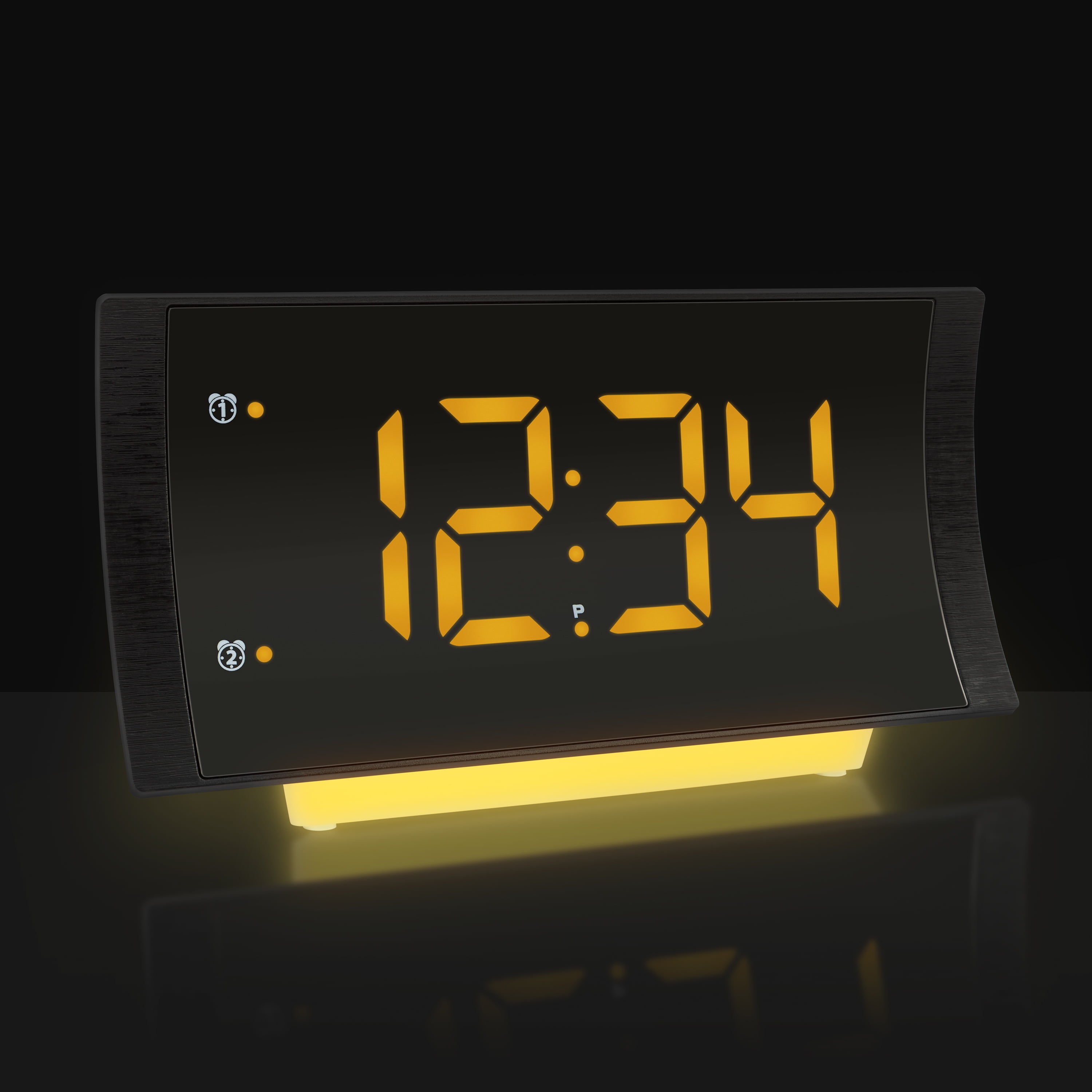 La Crosse Technology Black LED Bedside Alarm Clock 617-89577-INT with ...