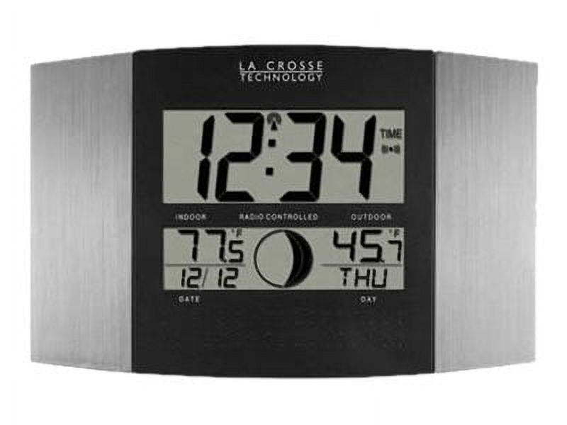 La Crosse Technology Digital Atomic Wall Clock with Date Display ...