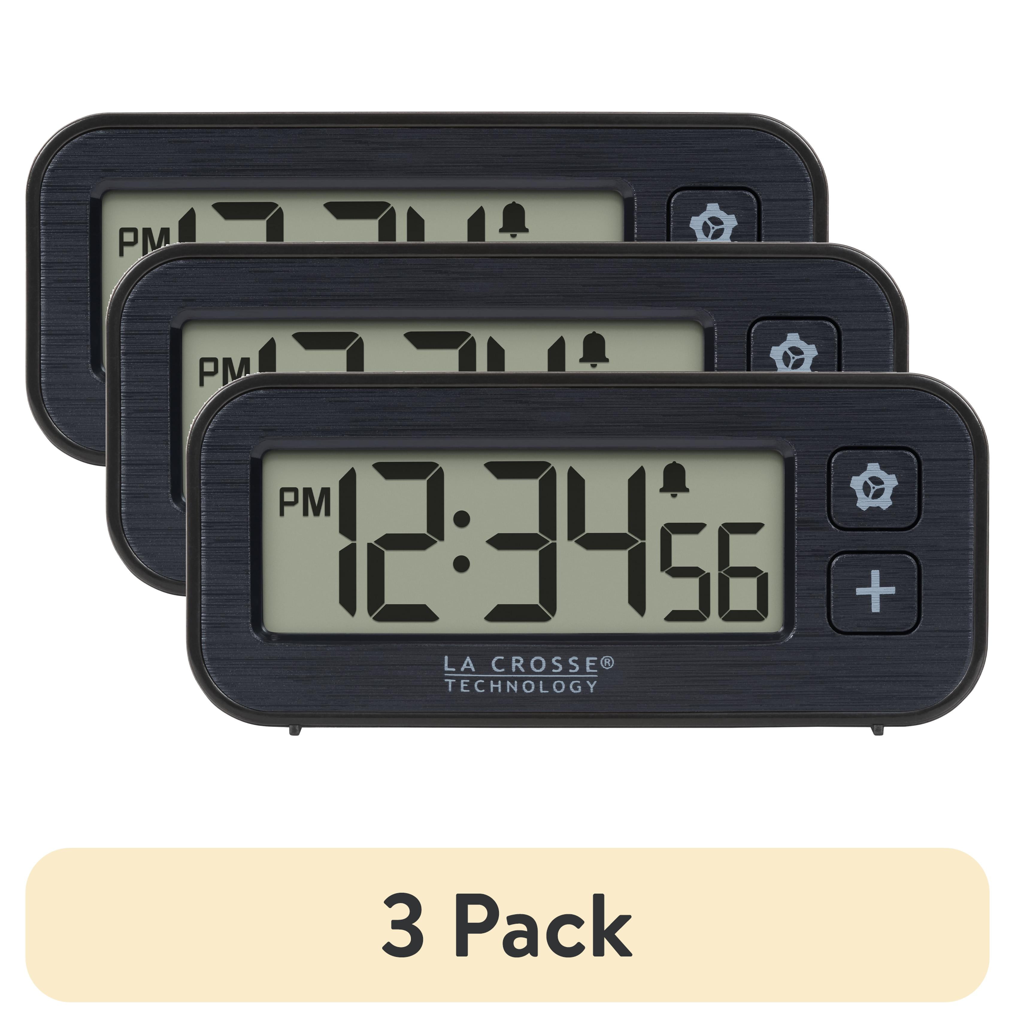 (3 pack) La Crosse Technology Digital Mini Magnetic Alarm Clock with ...