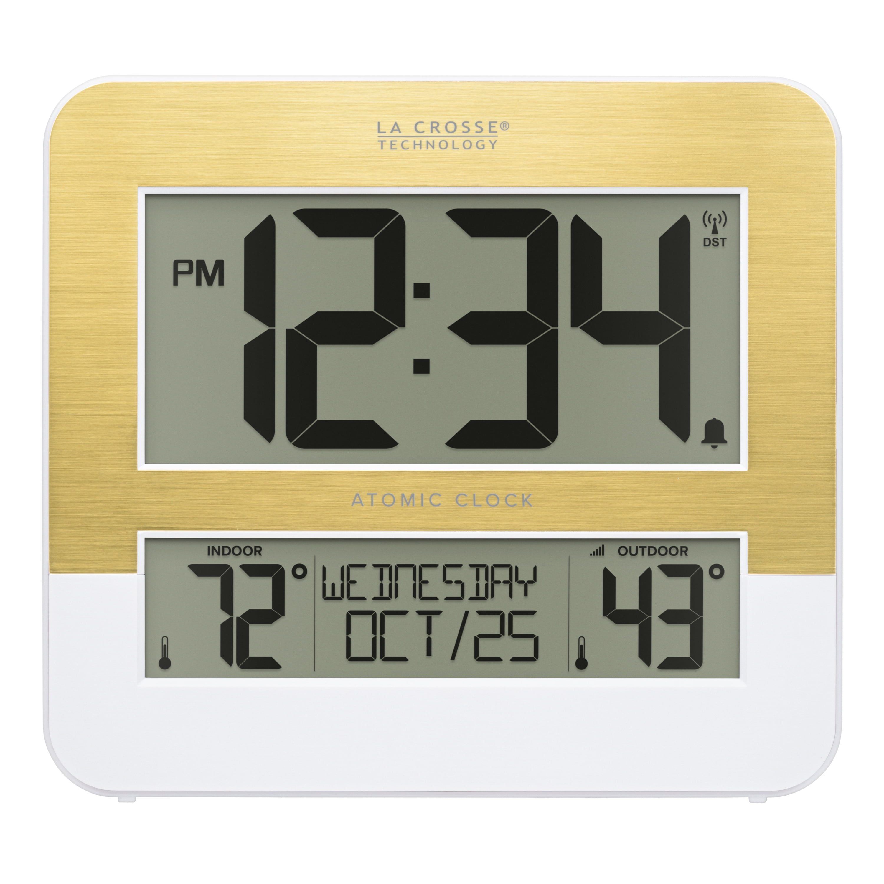 La Crosse Technology L73859 Two-Tone, Atomic Digital Gold and White ...