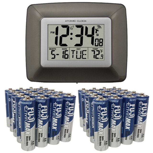 La Crosse Technology WS-8008U Atomic Digital Wall Clock With Indoor ...