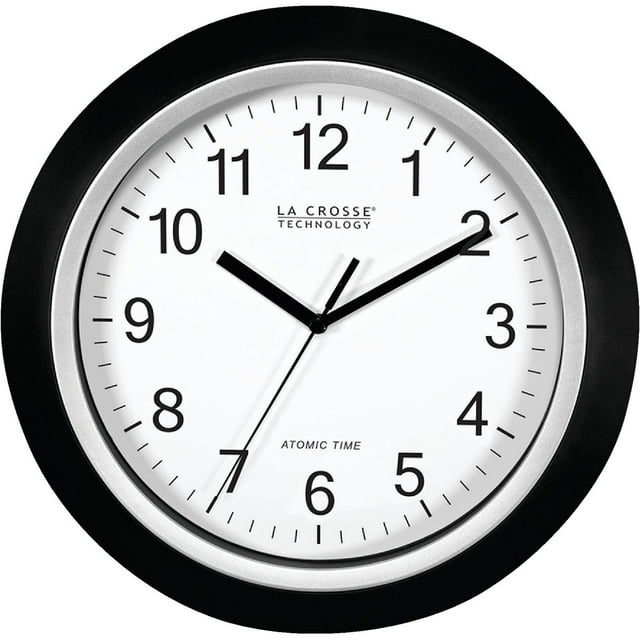 La Crosse Technology 12 Inch Large Atomic Analog Wall Clock - Black, WT ...