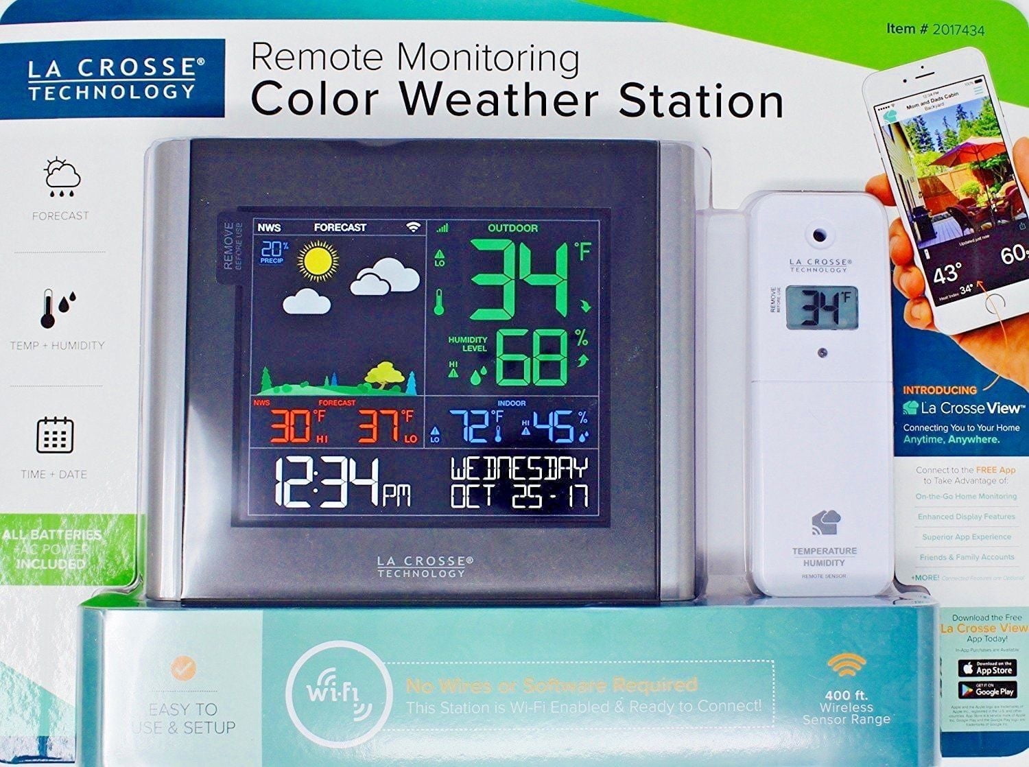 La Crosse Wireless WiFi Essentials Weather Station Model C84343 w ...