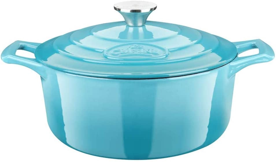 La Cuisine Enameled Cast Iron Oval Dutch Oven Casserole Pot with Lid 5 ...