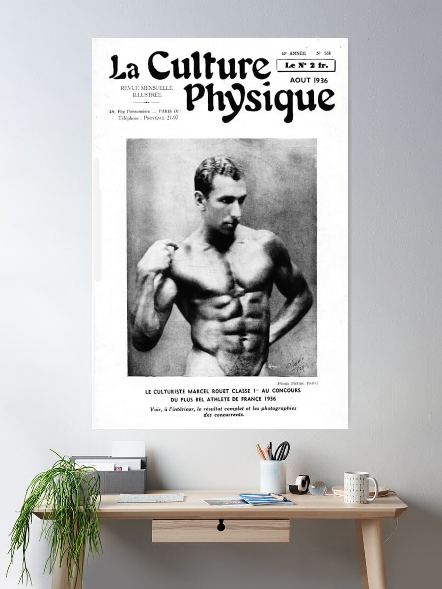 La Culture Physique August 1936 French Bodybuilder Marcel Rouet Poster ...